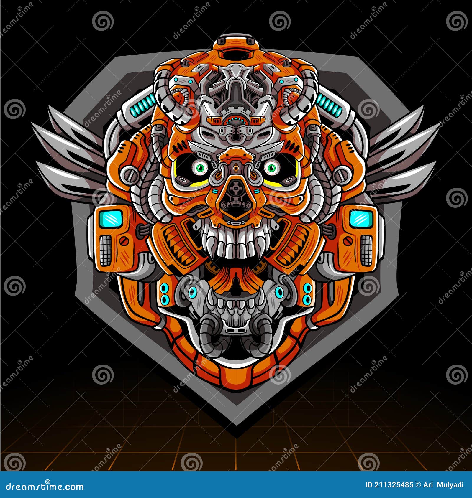 Robot Skull Vector