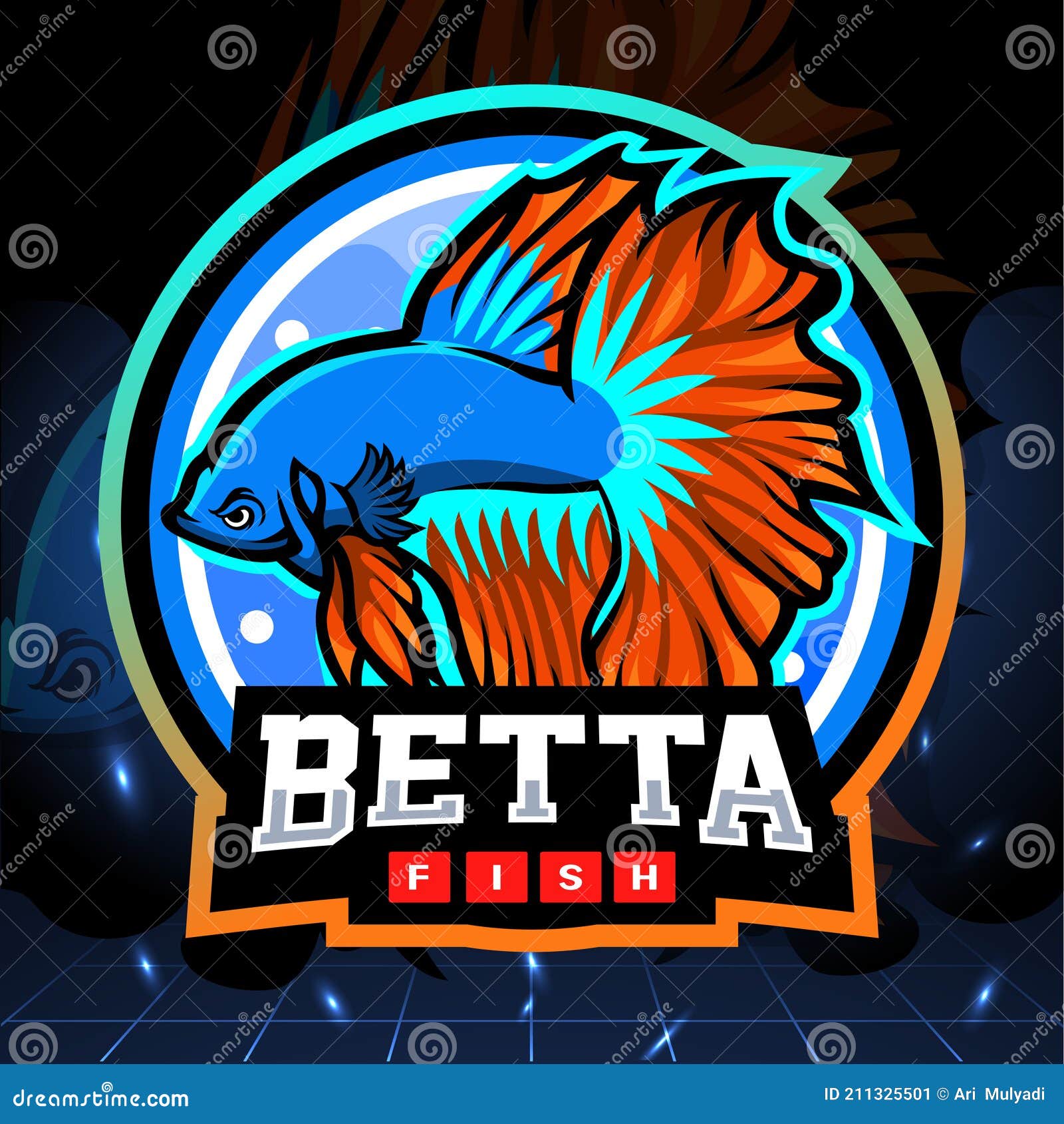 Halfmoon Betta Fish Hand-drawn Character Coloring Page For Kids Vector ...