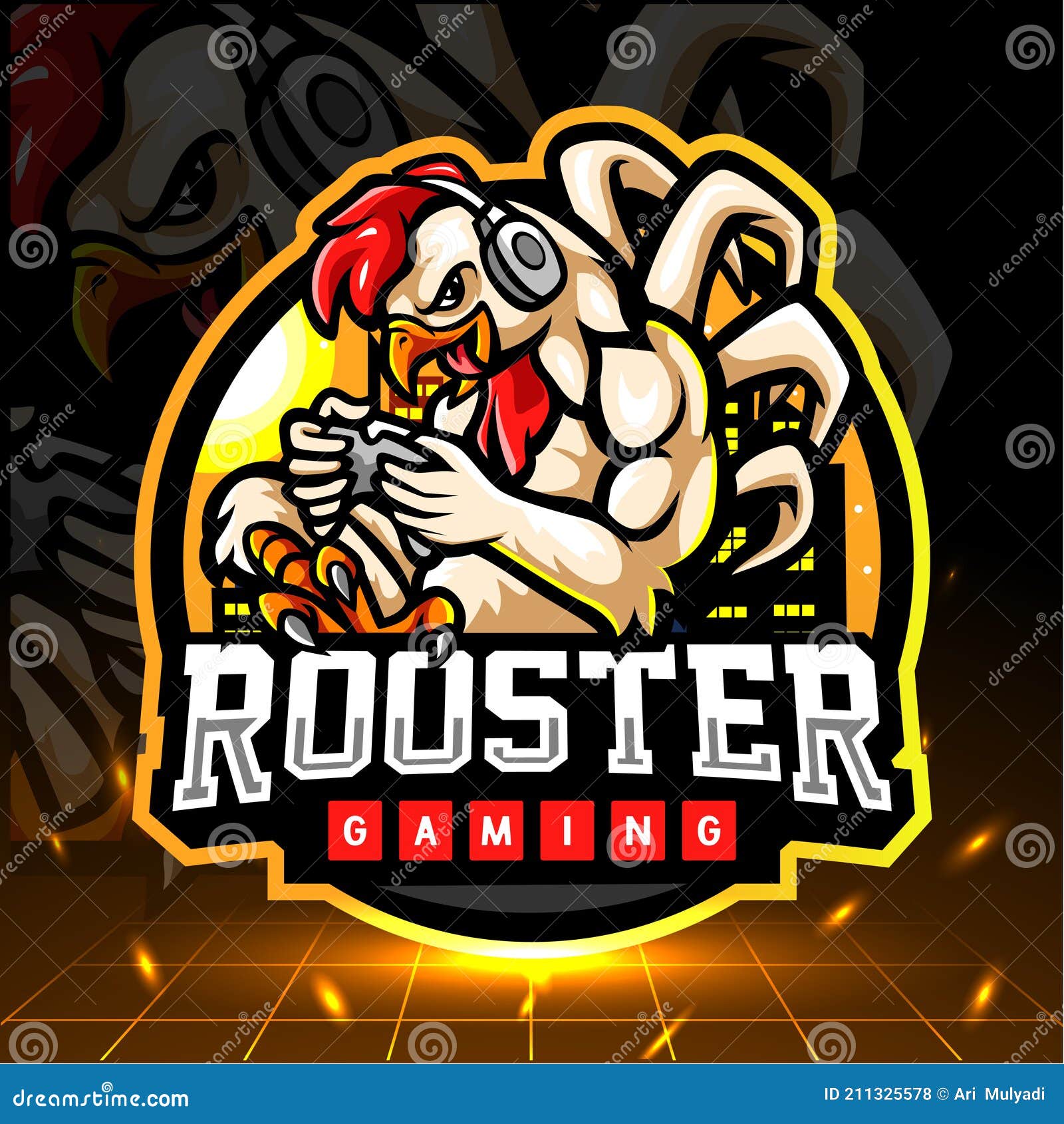 Rooster Gaming Mascot. Esport Logo Design Stock Vector - Illustration ...