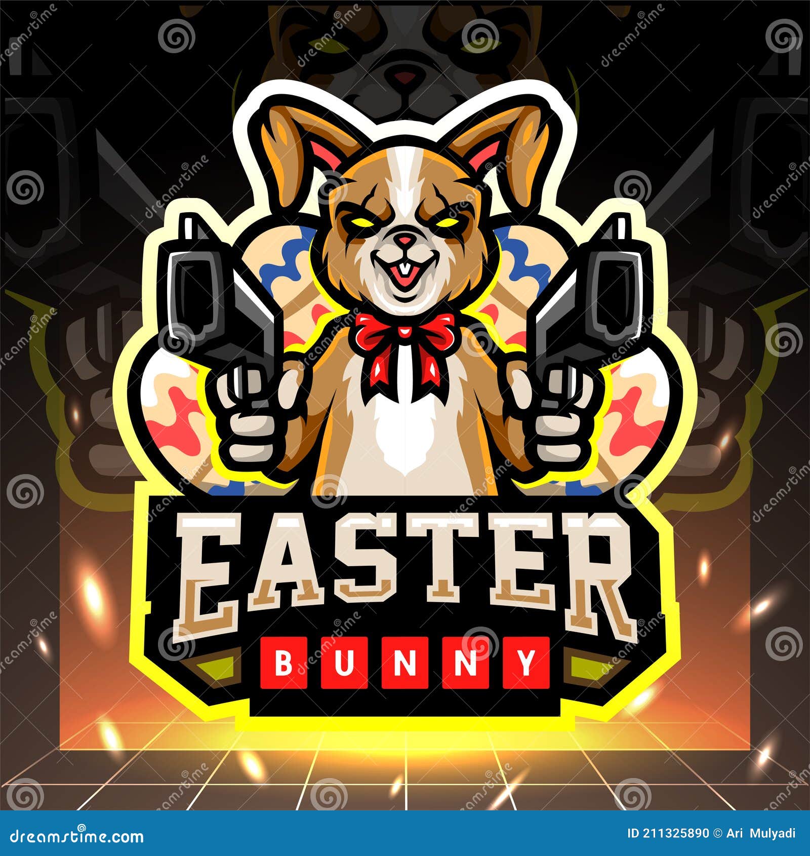 Easter Bunny Mascot. Esport Logo Design Stock Vector - Illustration of ...