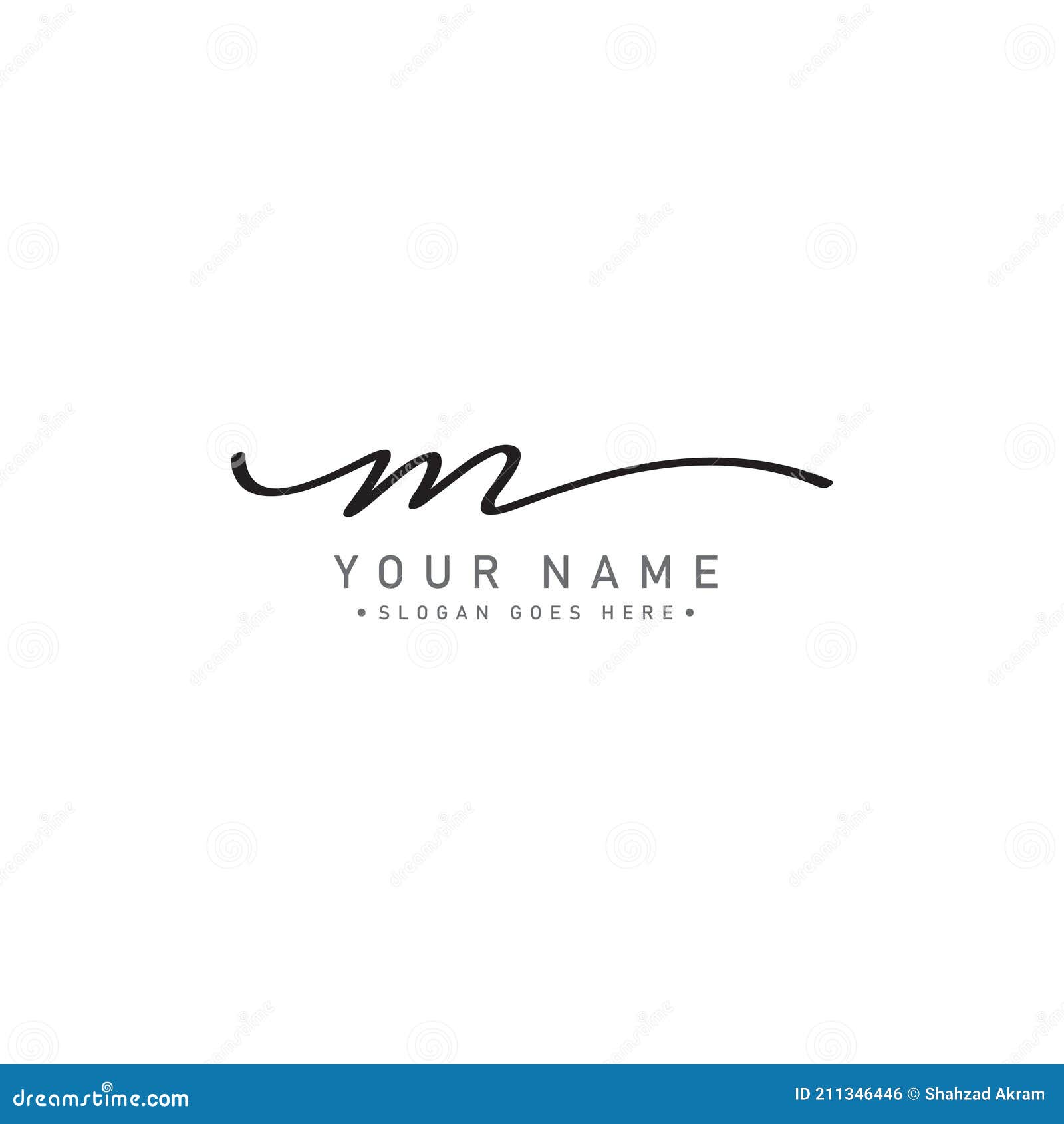 Handwritten Signature Logo for Initial Letter M Stock Vector ...