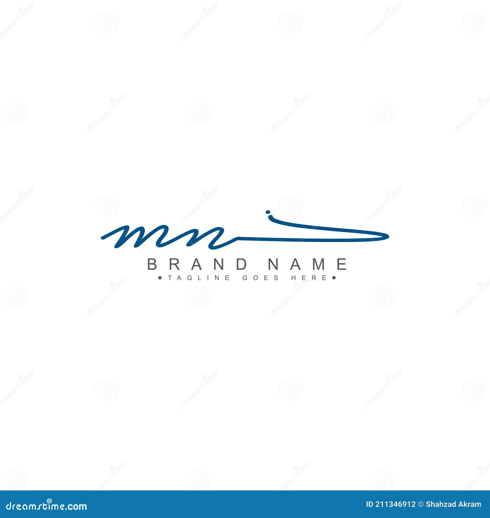 MN Initial Signature Logo - Handwritten Vector Logo for Initial Letter ...