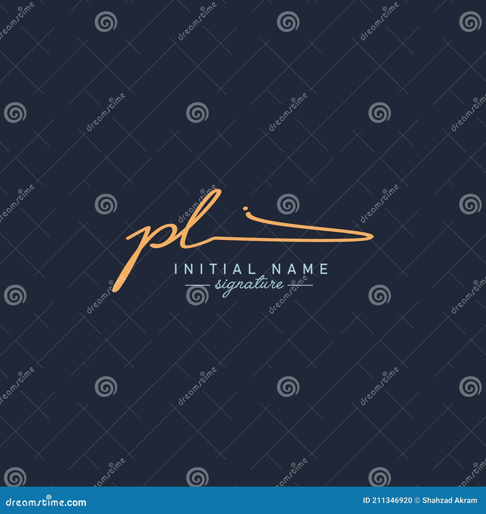 PL Initial Letter Logo - Hand Drawn Signature Stock Vector ...