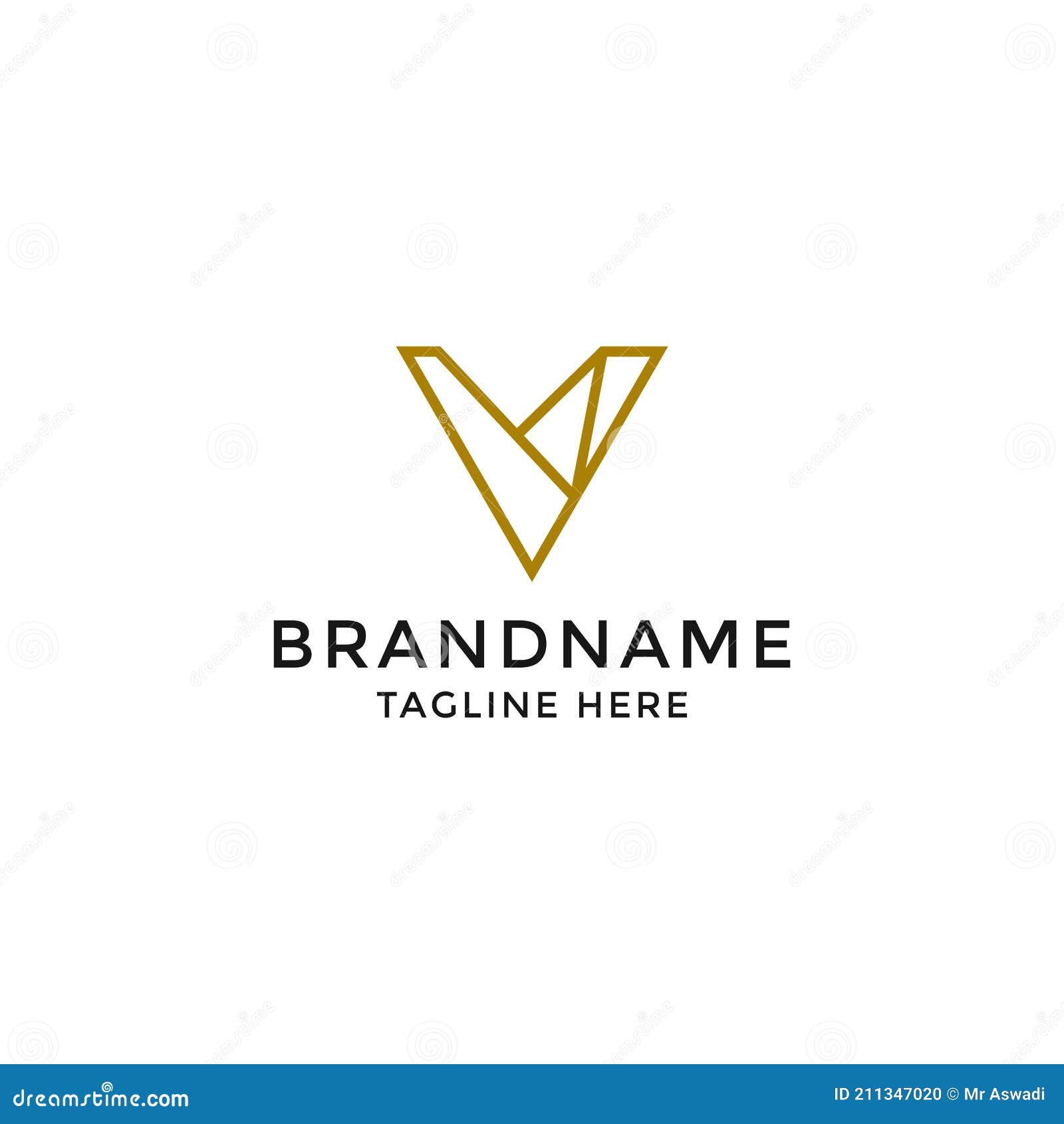 Elegant Gold Letter V Abstract Polygonal Logo Icon Design Template ...