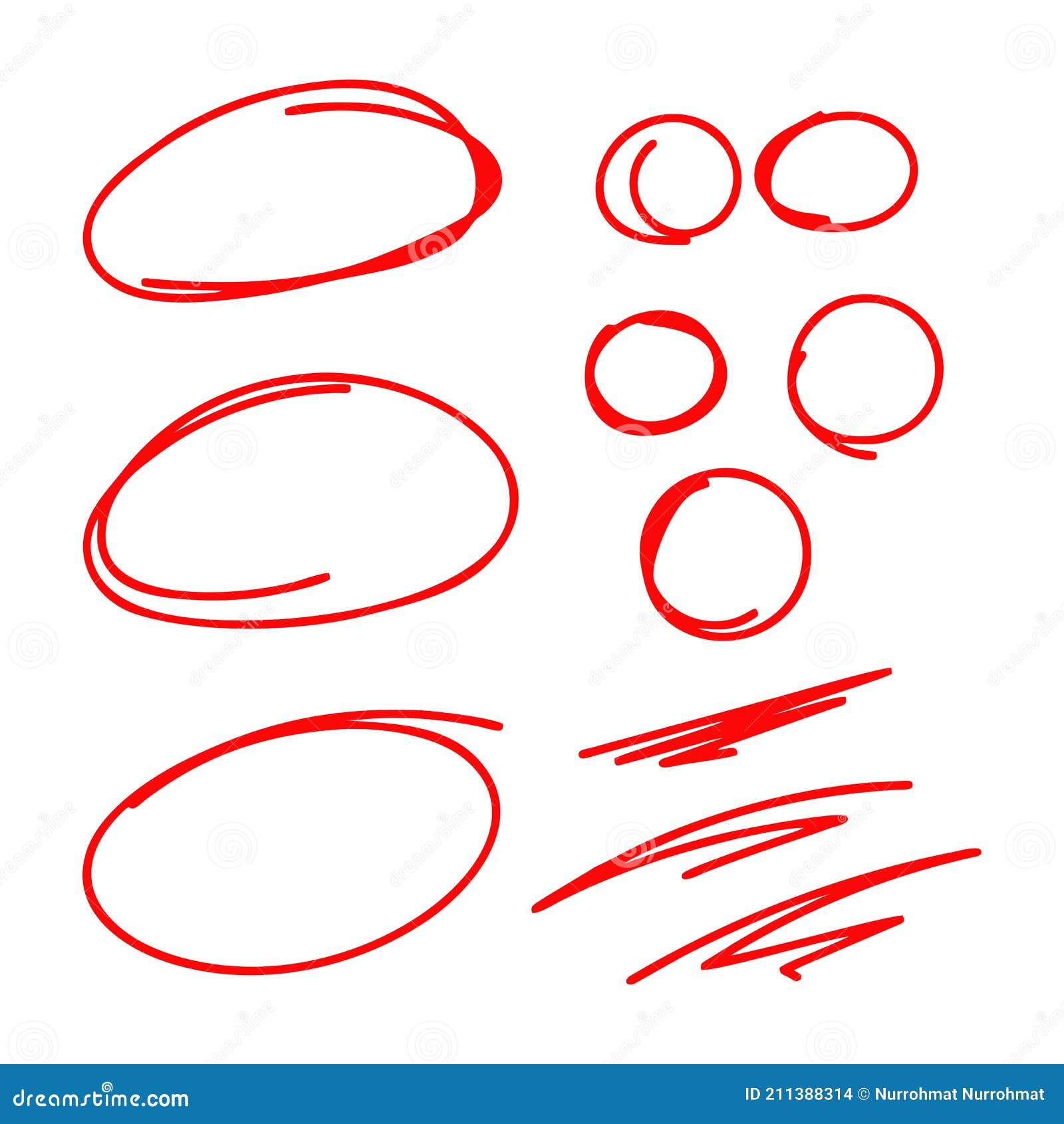 Red Circle Grading Marks With Swoosh Feel - Marking Up Papers Cartoon ...