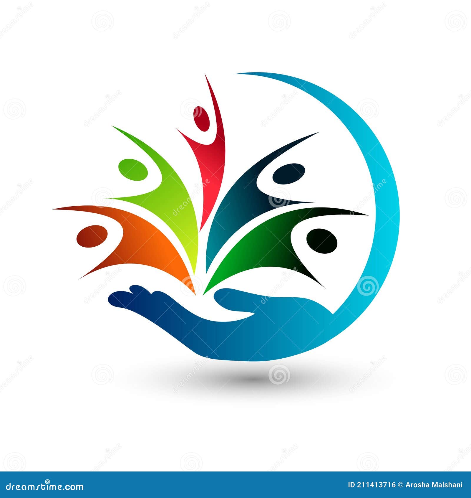 Caring Logo Template With Two Hands Reaching For Each Other Vector ...