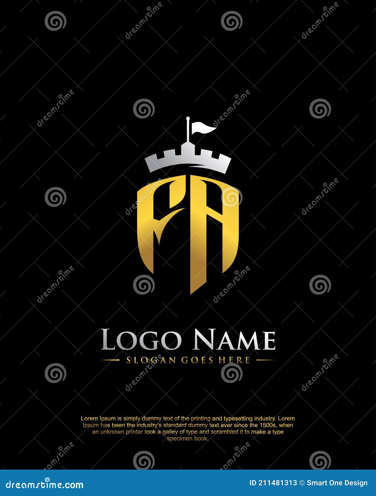 Initial FA Letter with Shield Style Logo Template Vector Stock Vector ...