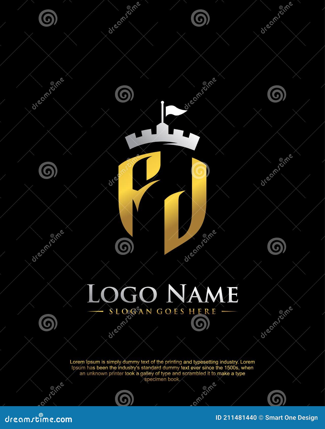 Initial FJ Letter with Shield Style Logo Template Vector Stock Vector ...