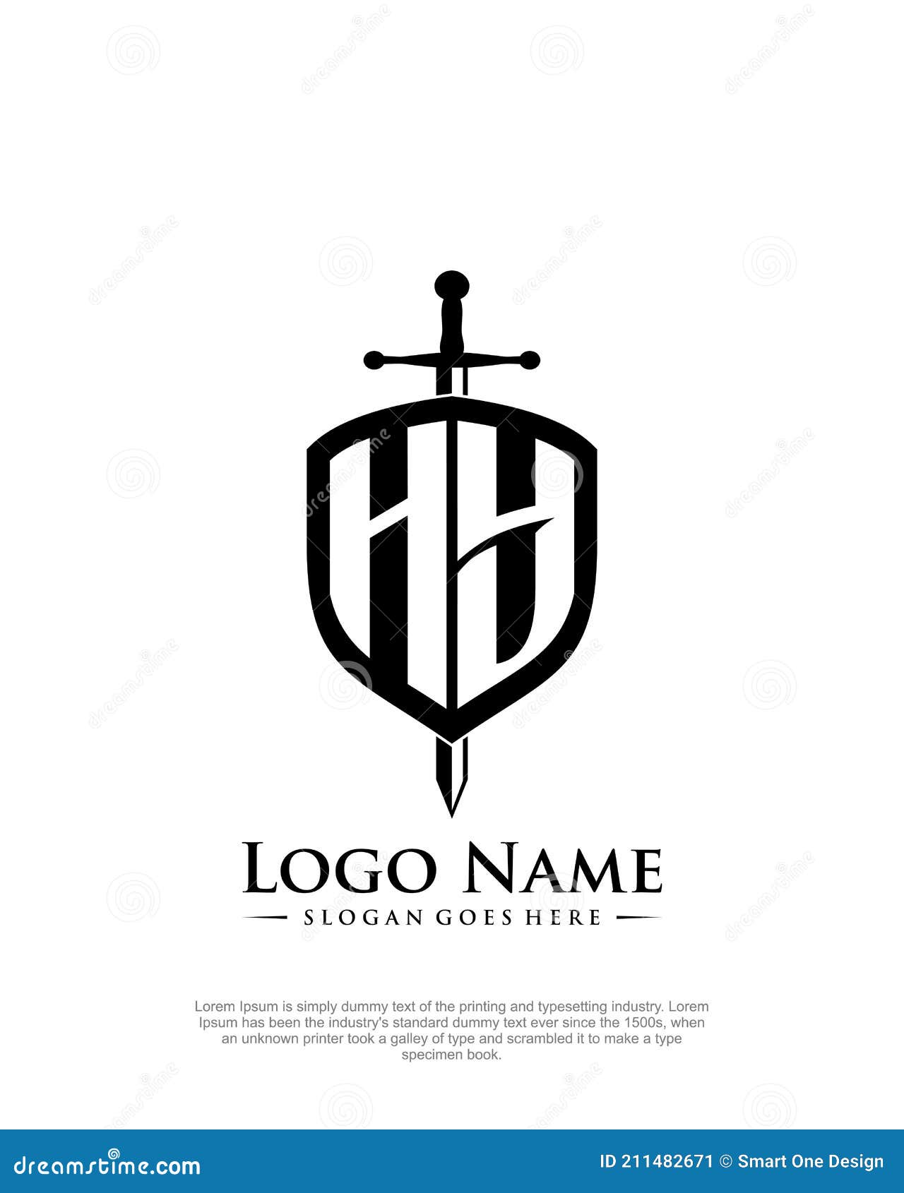 Initial HY Letter with Shield Style Logo Template Vector Stock Vector ...
