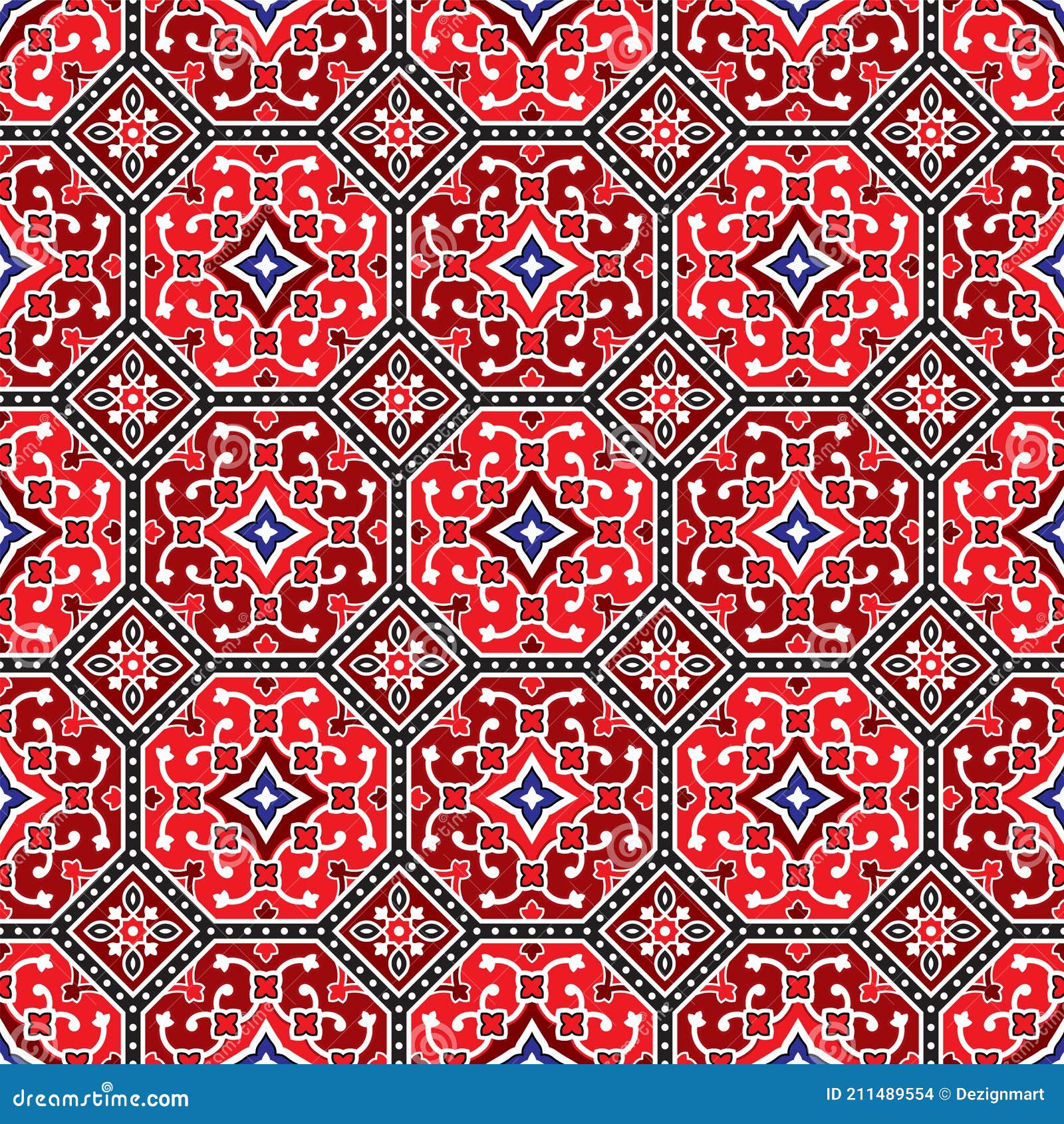 Traditional Ajrak Pattern, Vector Illustration Stock Vector ...