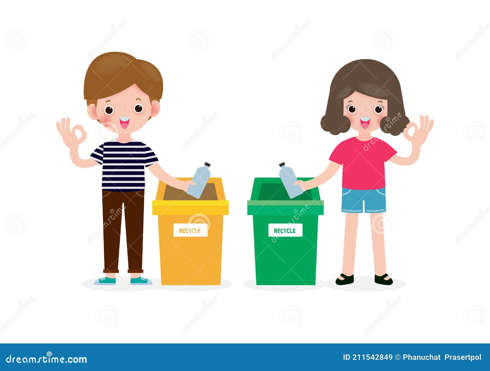 Children Rubbish for Recycling, Kids Segregating Trash, Recycling Trash ...