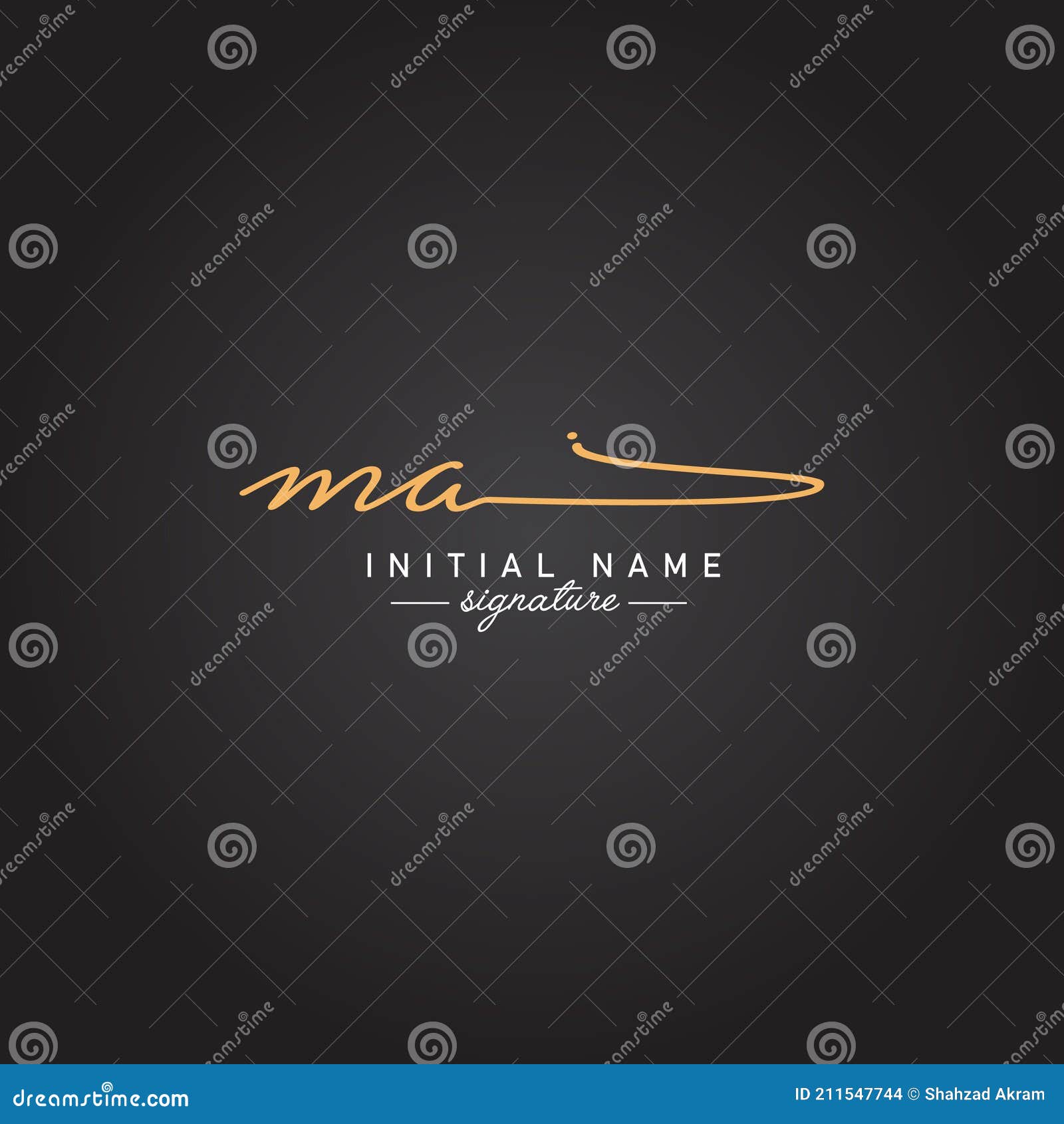 MA Initial Letter Logo - Handwritten Signature Style Stock Vector ...
