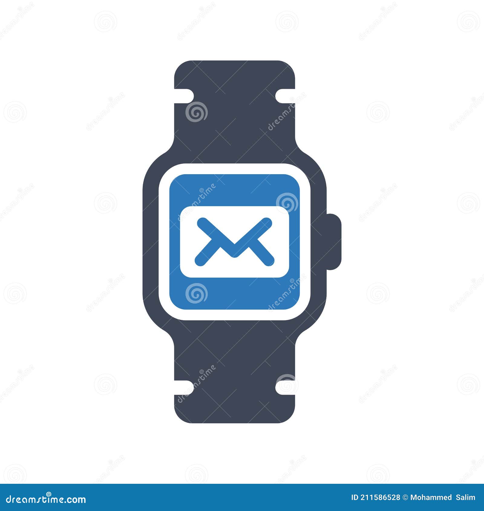 Smartwatch Message Icon. Vector Graphics Stock Vector - Illustration of ...