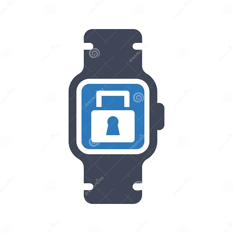 Smartwatch Security Icon. Vector Graphics Stock Vector - Illustration ...