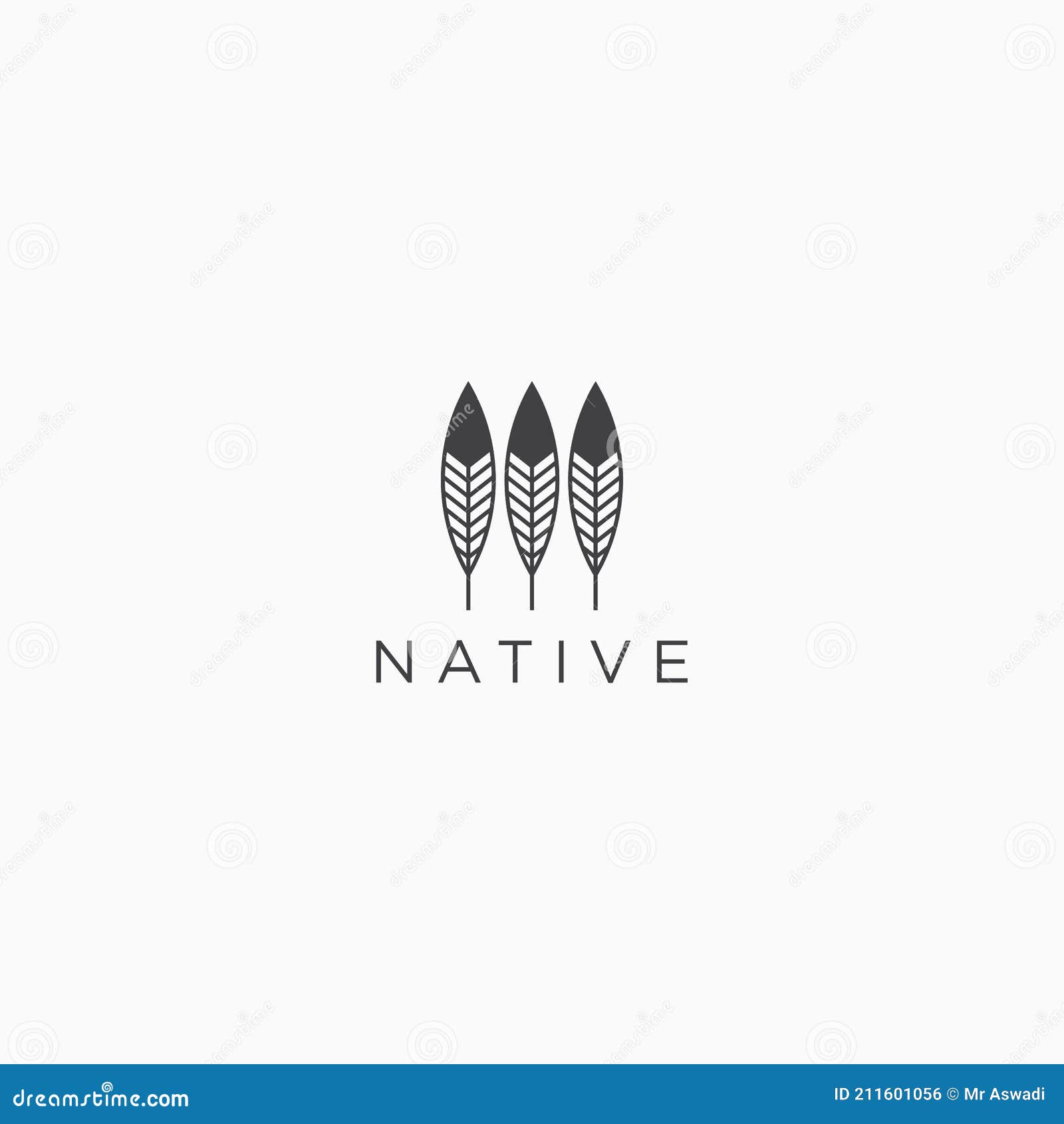 Three Feather Native Logo Icon Design Template Vector Illustration ...