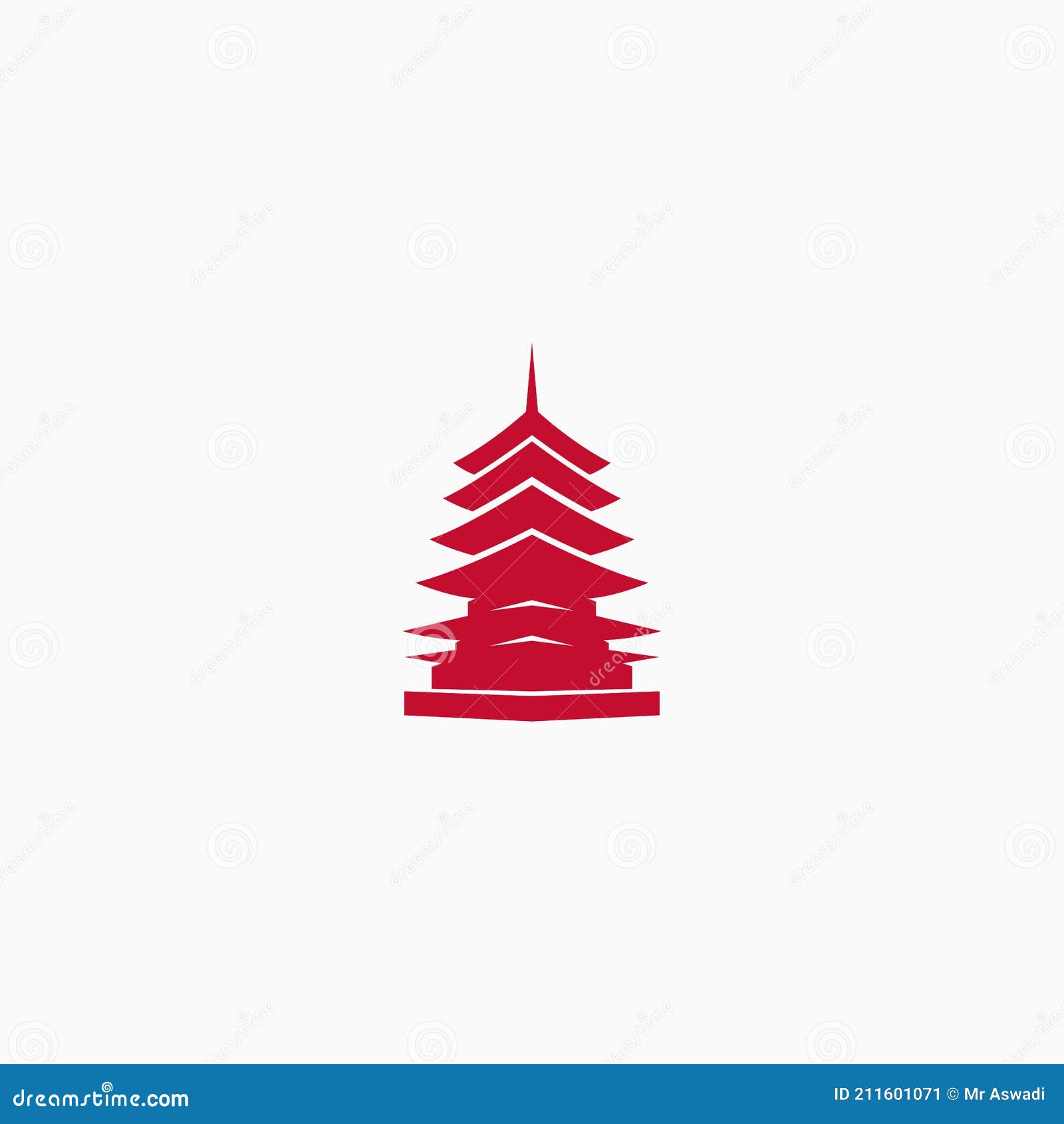 Red Pagoda Logo Icon Design Template Vector Illustration Stock Vector ...