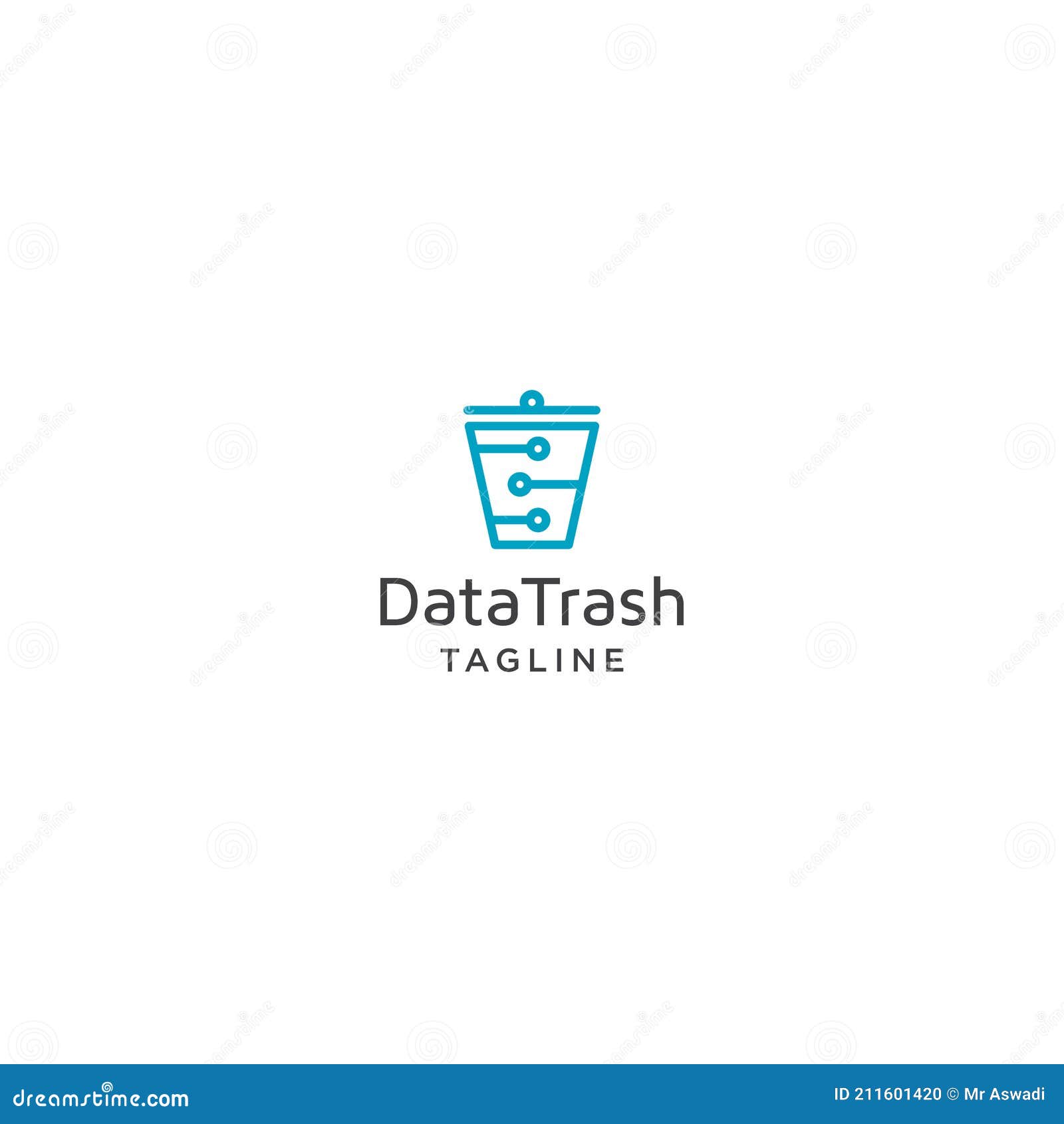 Trash with Dot Shape Technology Logo Icon Design Template Vector ...