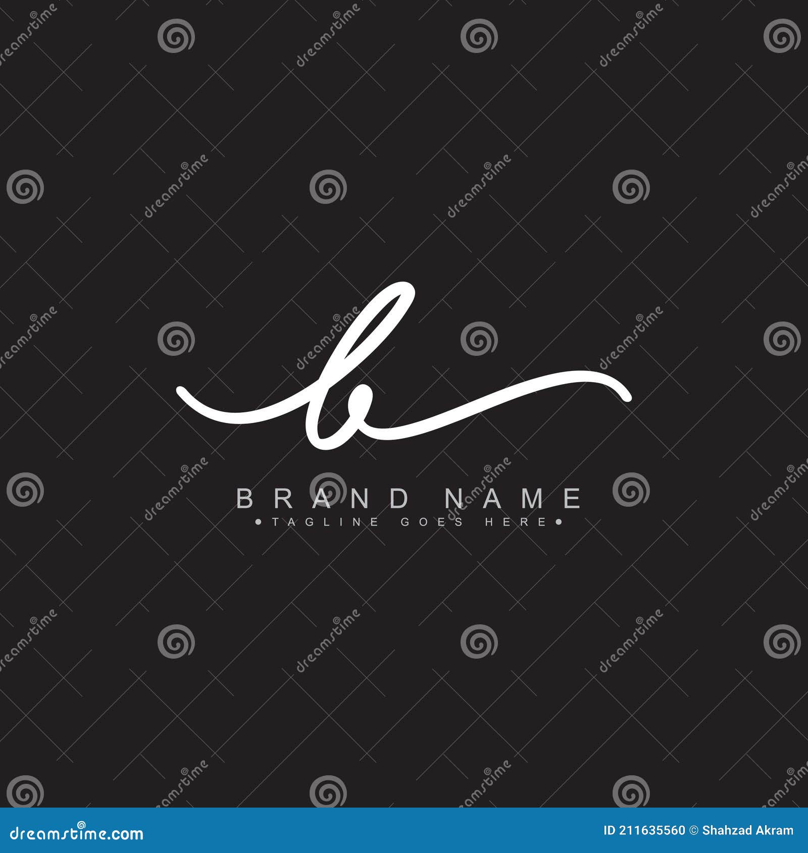 Handwritten Signature Logo for Initial Letter B Stock Vector ...