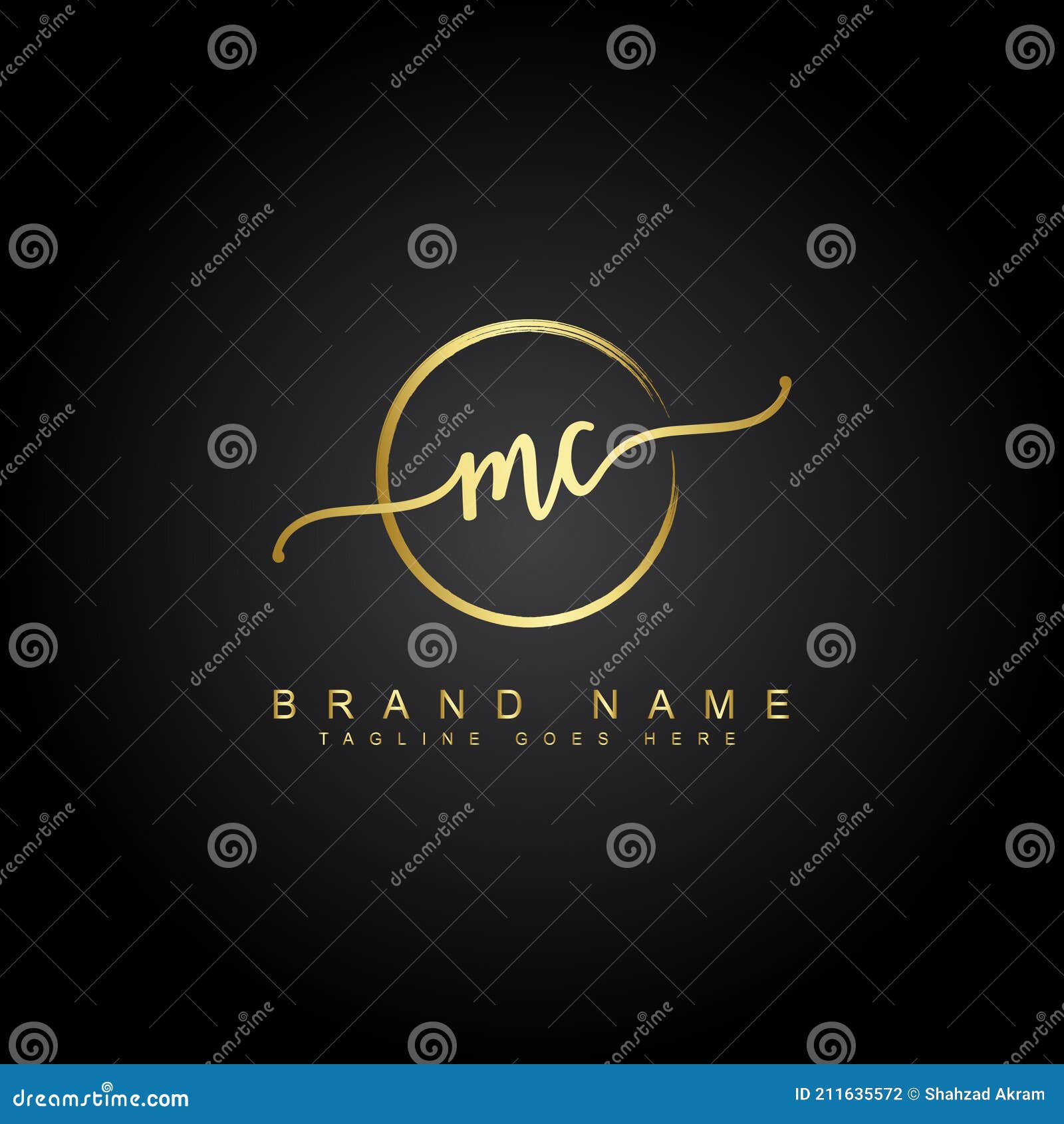 Initial Letter MC Logo - Handwritten Signature Stock Vector ...