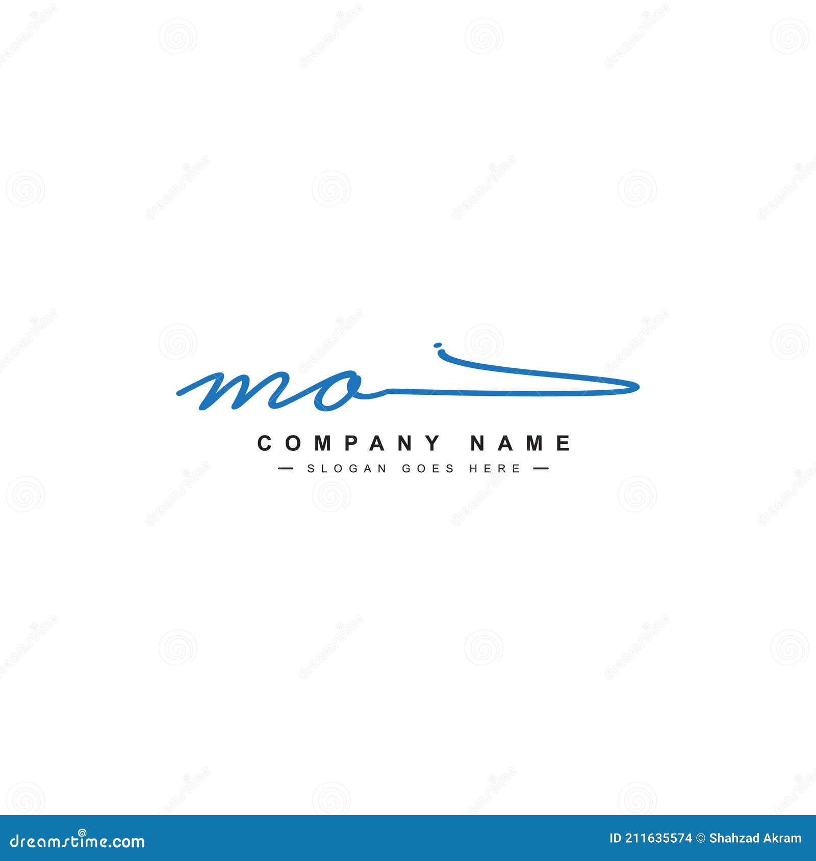 Initial Letter MO Logo - Handwritten Signature Stock Vector ...