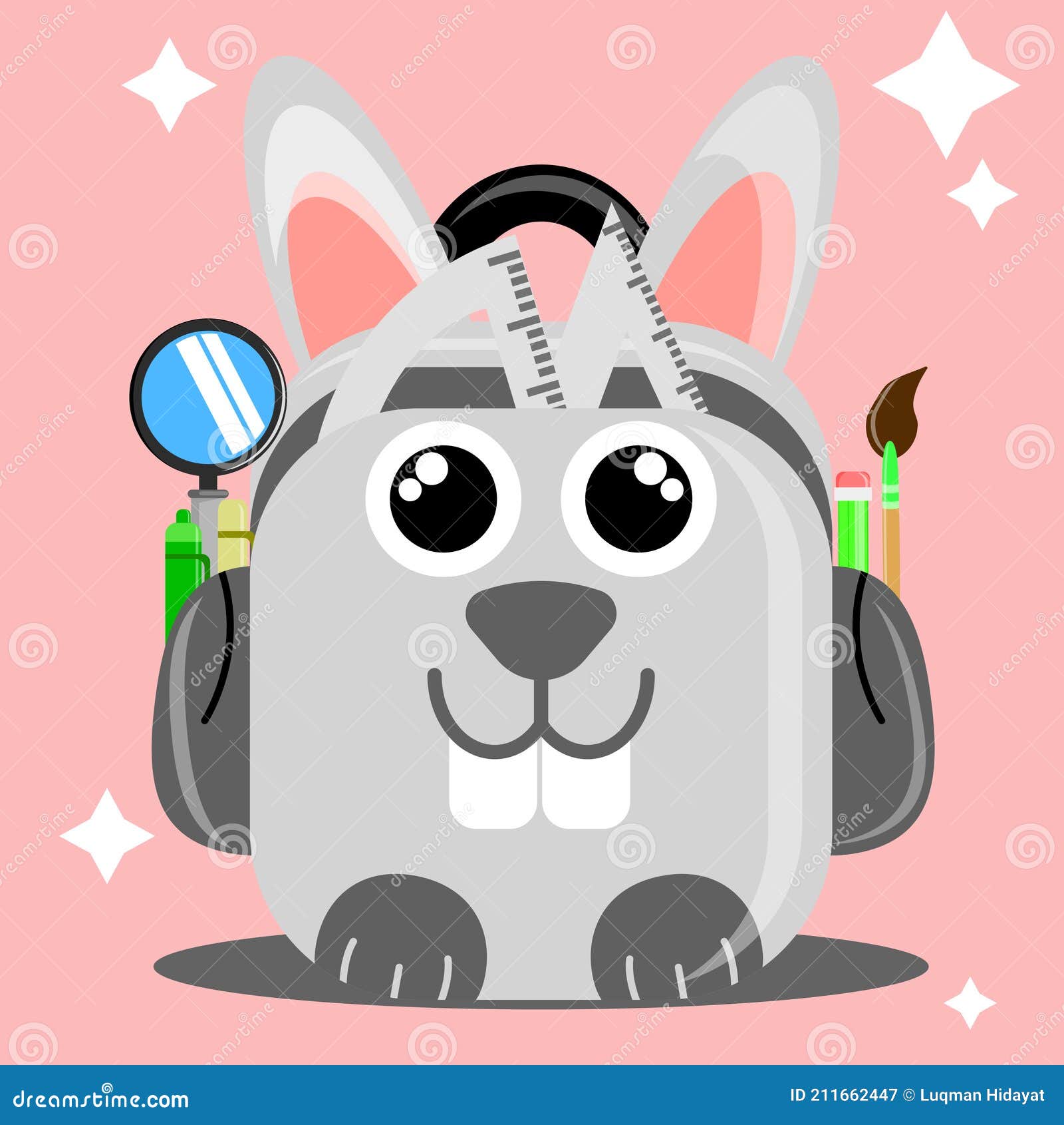 Illustration Vector Graphic Cartoon Character of Rabbit Patterned ...