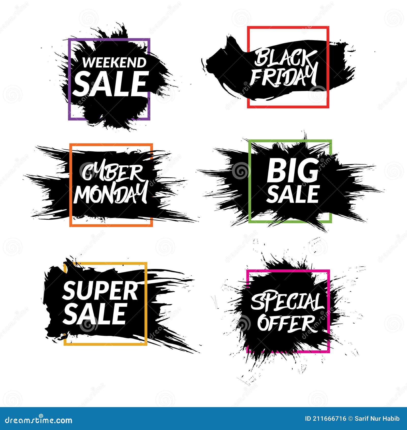 Collection of Sale Splash Banner Stock Vector - Illustration of letter ...