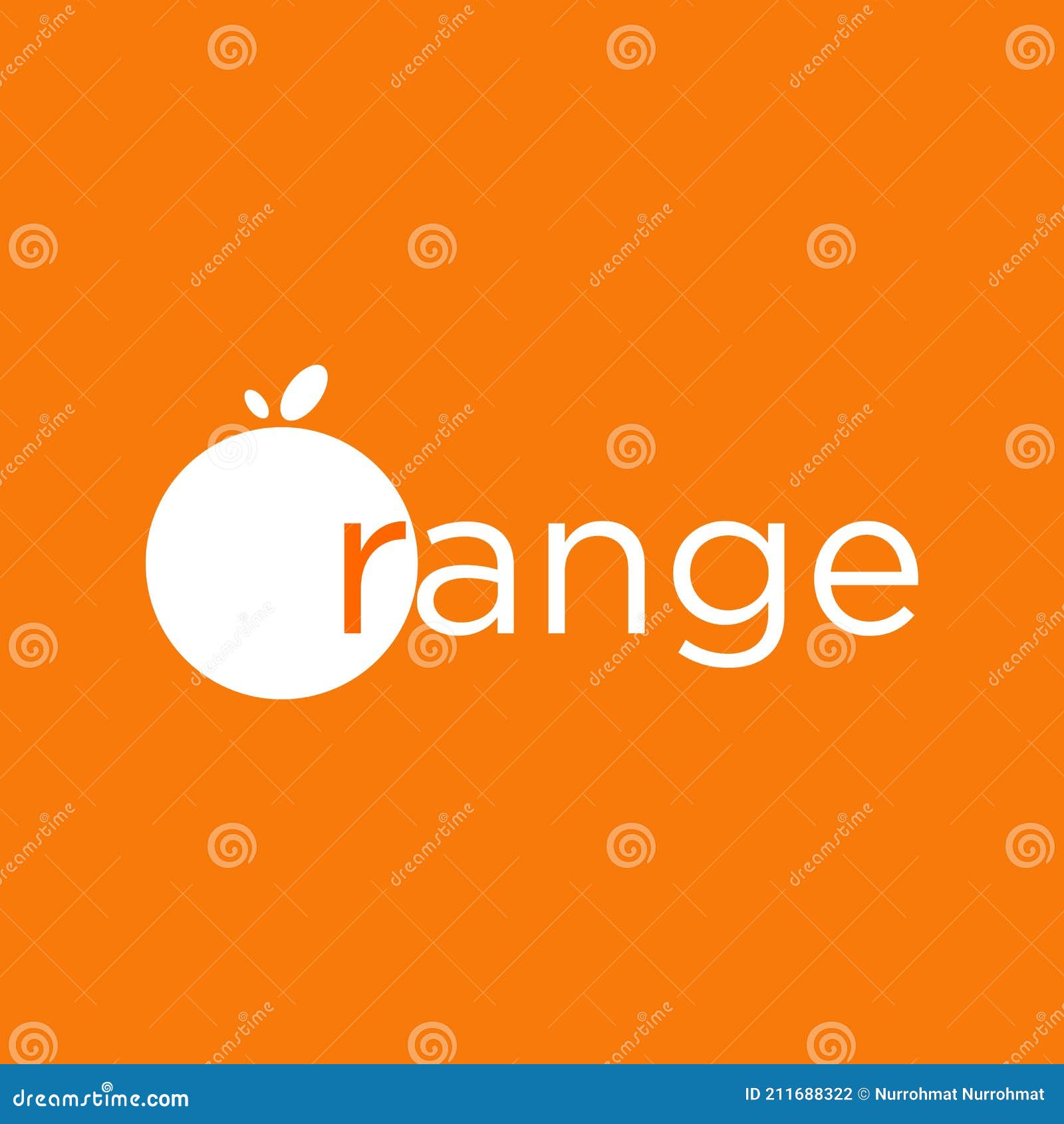 White Orange Logo Design on Orange Background. Stock Vector ...