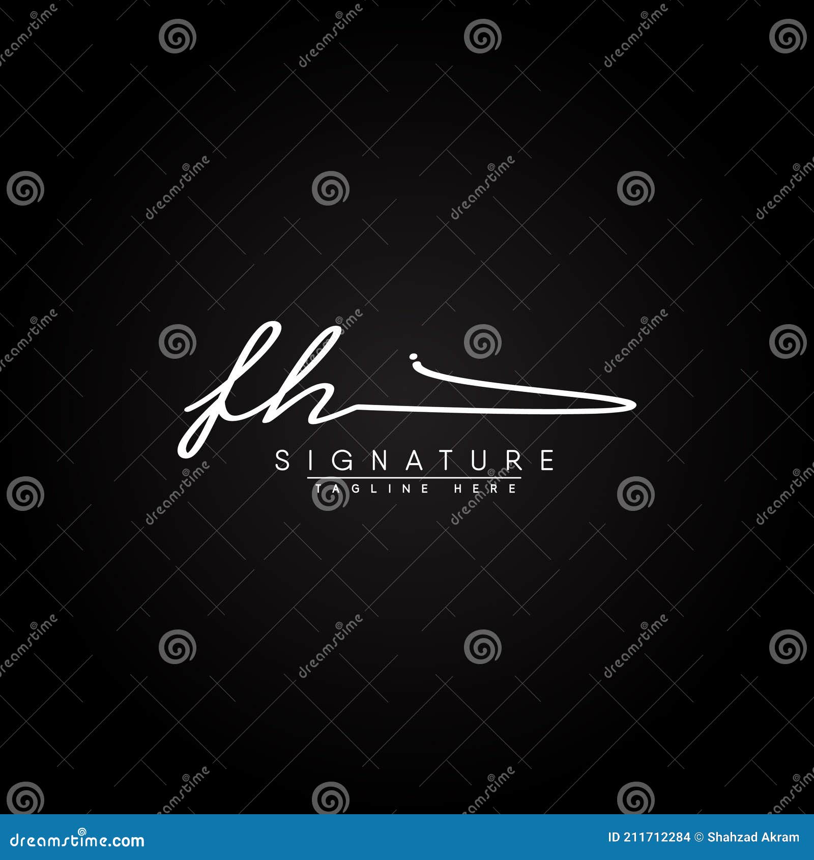 FH Initial Letter Logo - Handwritten Signature Stock Vector ...
