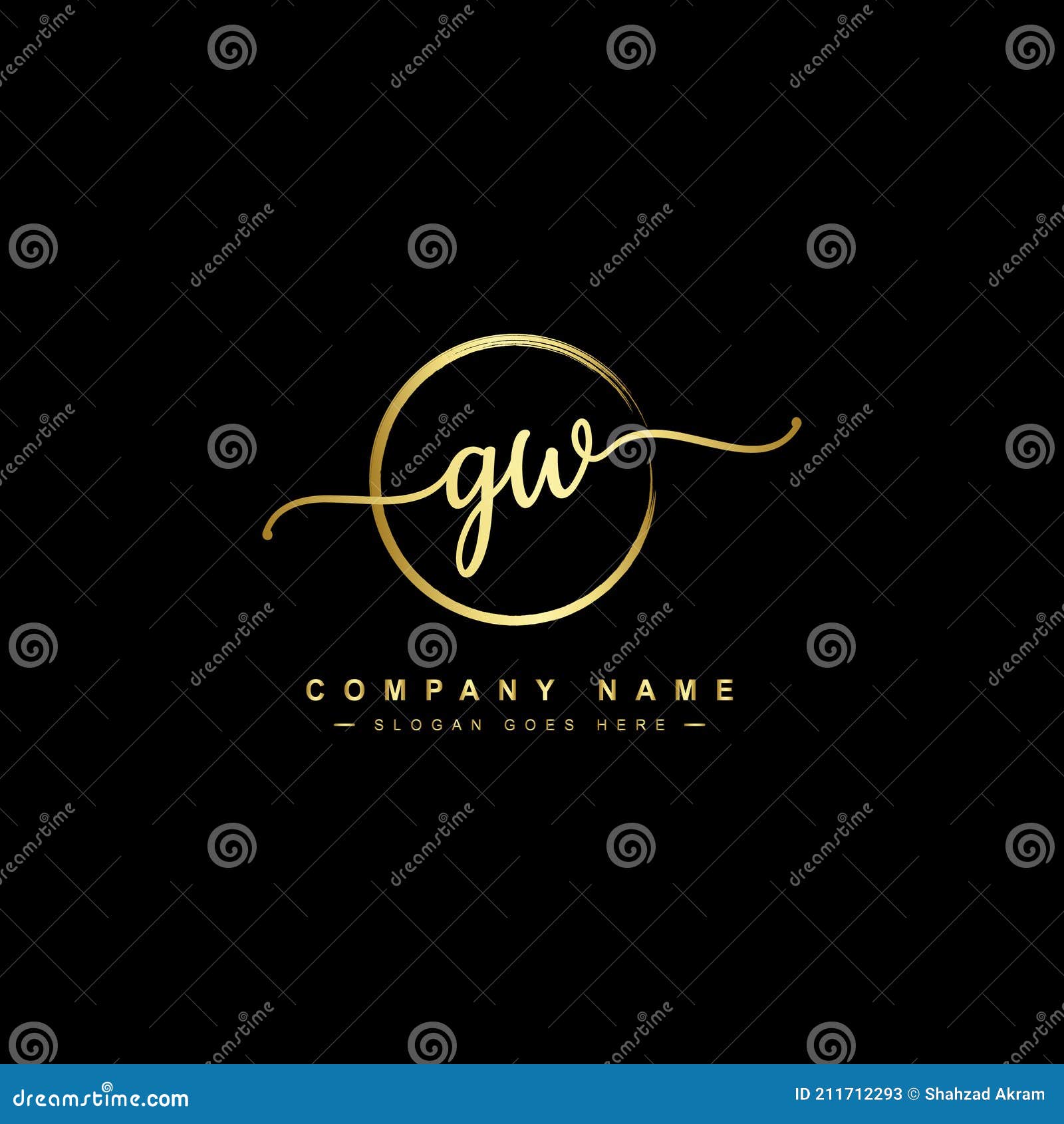 GW Initial Letter Logo - Hand Drawn Signature Stock Vector ...