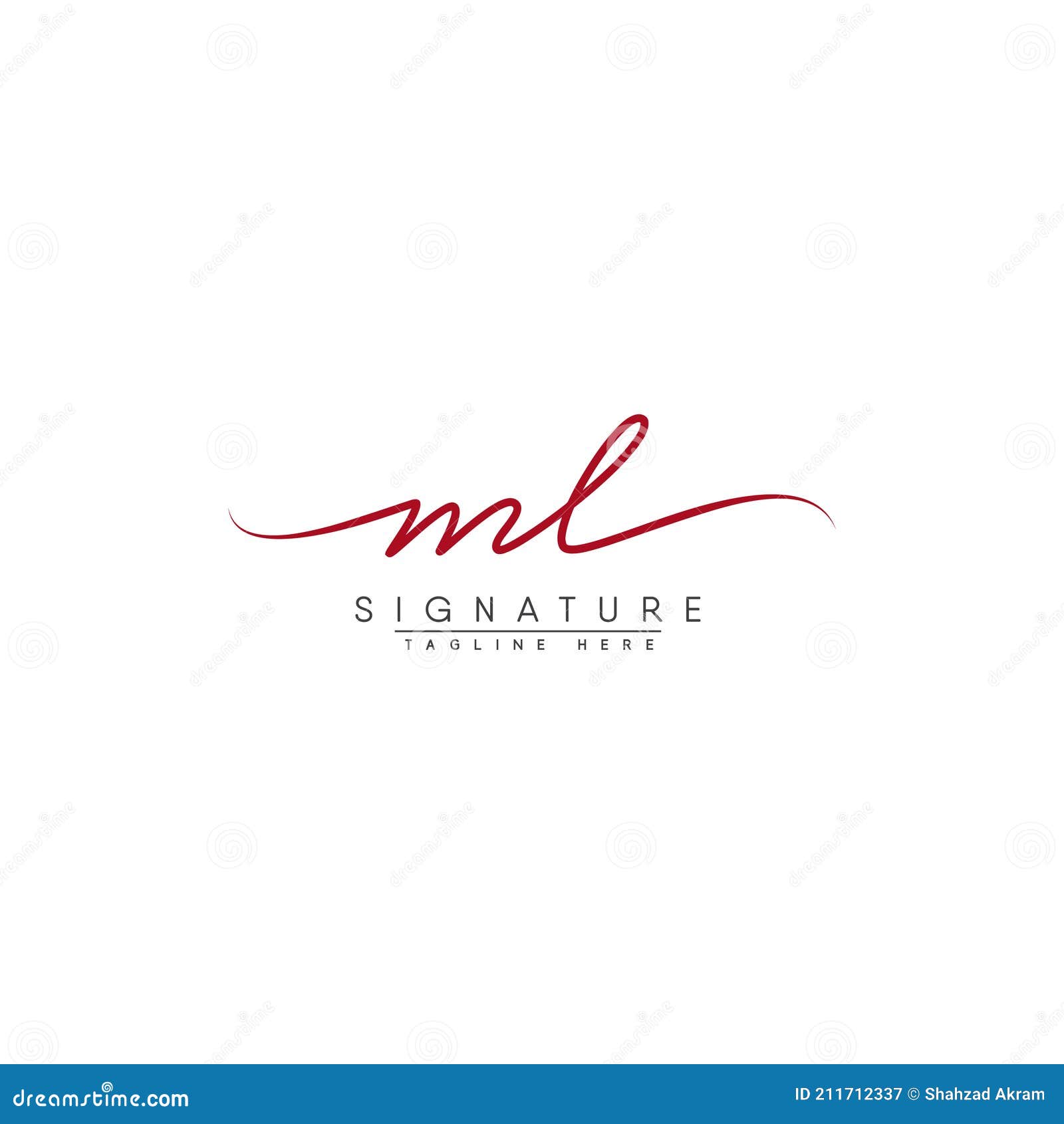 Initial Letter ML Logo - Handwritten Signature Style Stock Vector ...