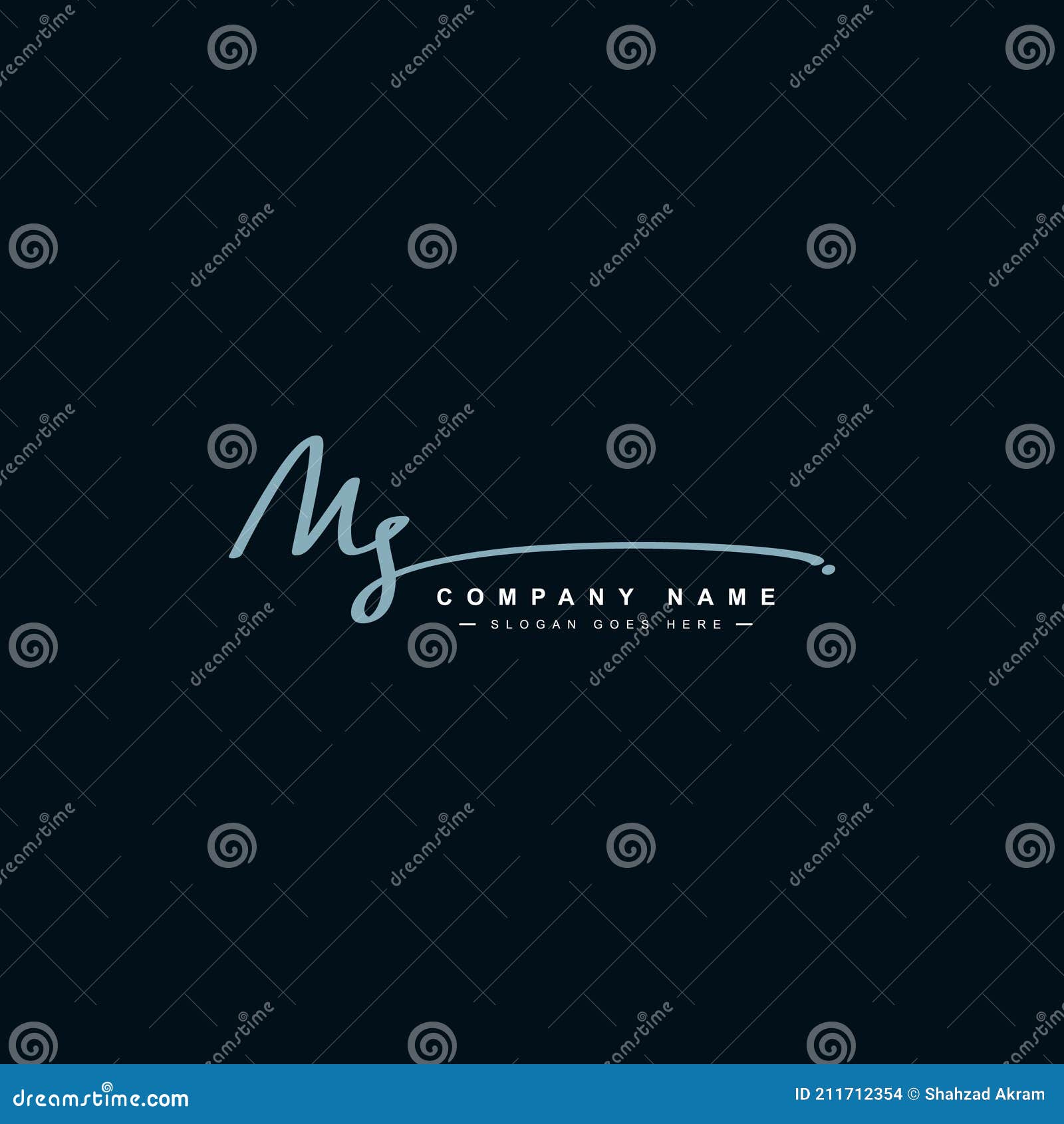 MS Initial Letter Logo - Handwritten Signature Stock Vector ...