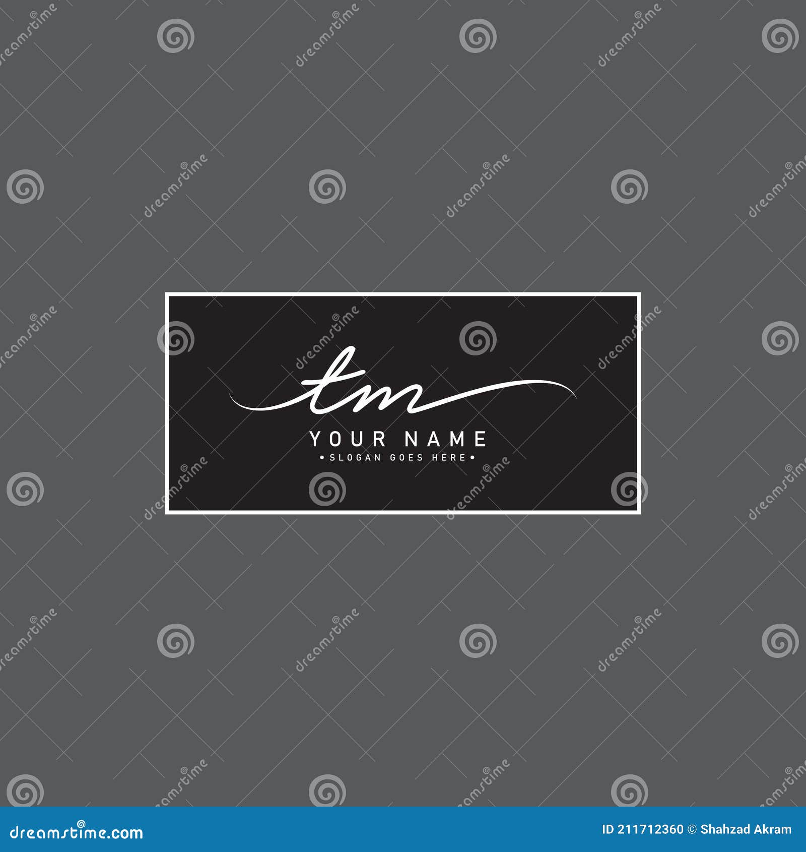 TM Initial Letter Logo - Handwritten Signature Stock Vector ...