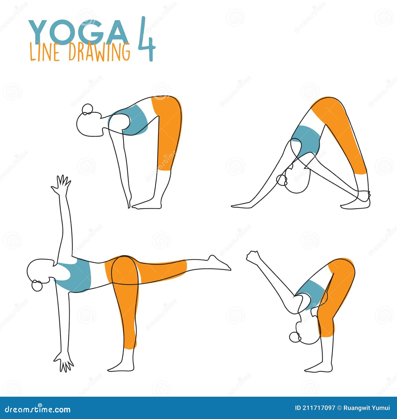 Continuous Line Drawing of Woman Yoga Pose or Asana Posture. Female ...