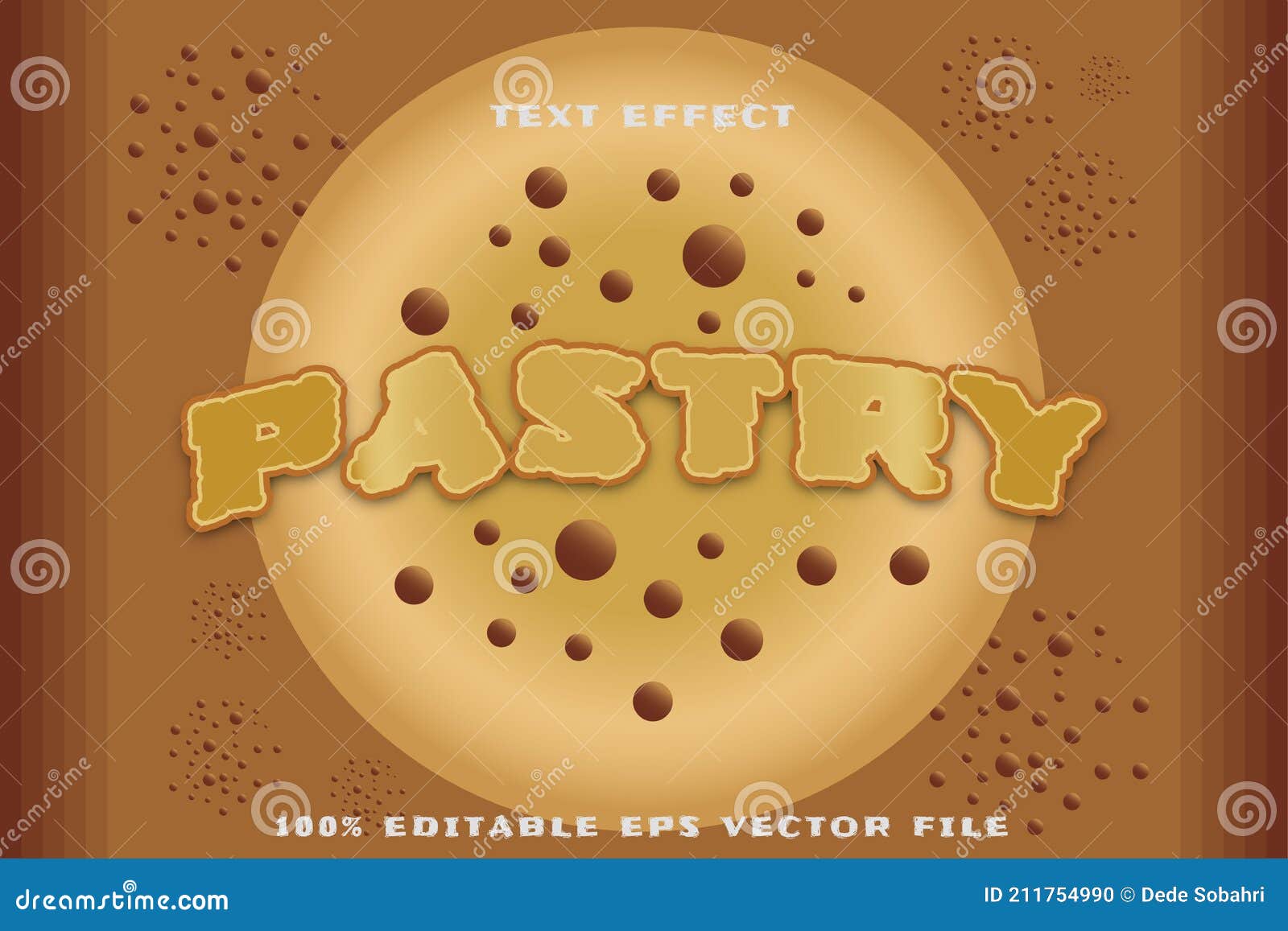 Editable Text Pastry Effect Stock Vector - Illustration of abstract ...
