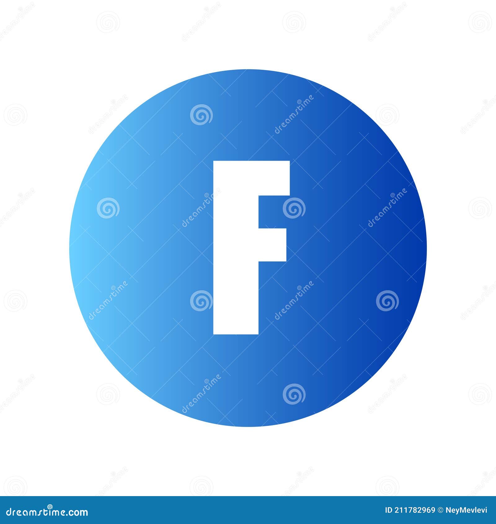 Letter F Logo Symbol in Blue Gradient Circle. Stock Vector ...