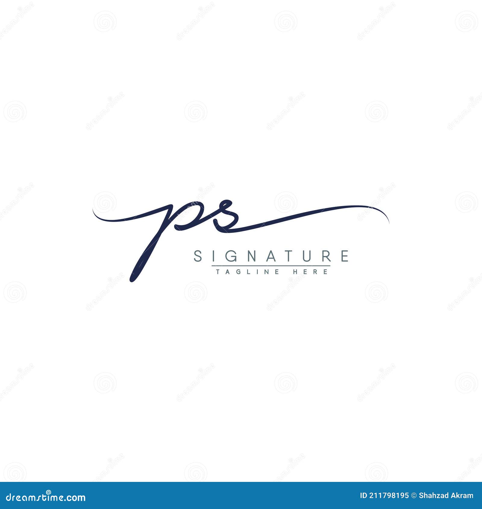 Initial Letter PS Logo - Hand Drawn Signature Stock Vector ...
