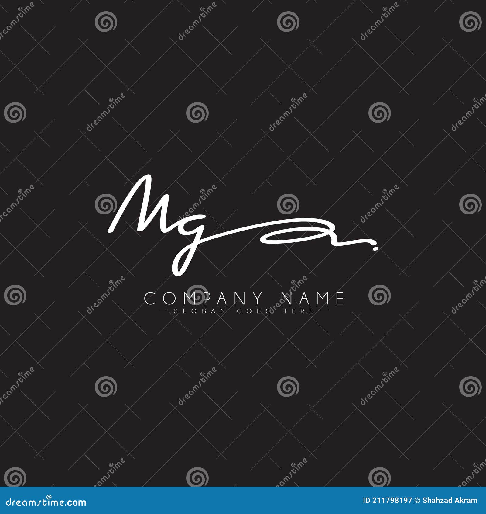 MG Initial Signature Logo - Handwritten Vector Logo for Initial Letter ...