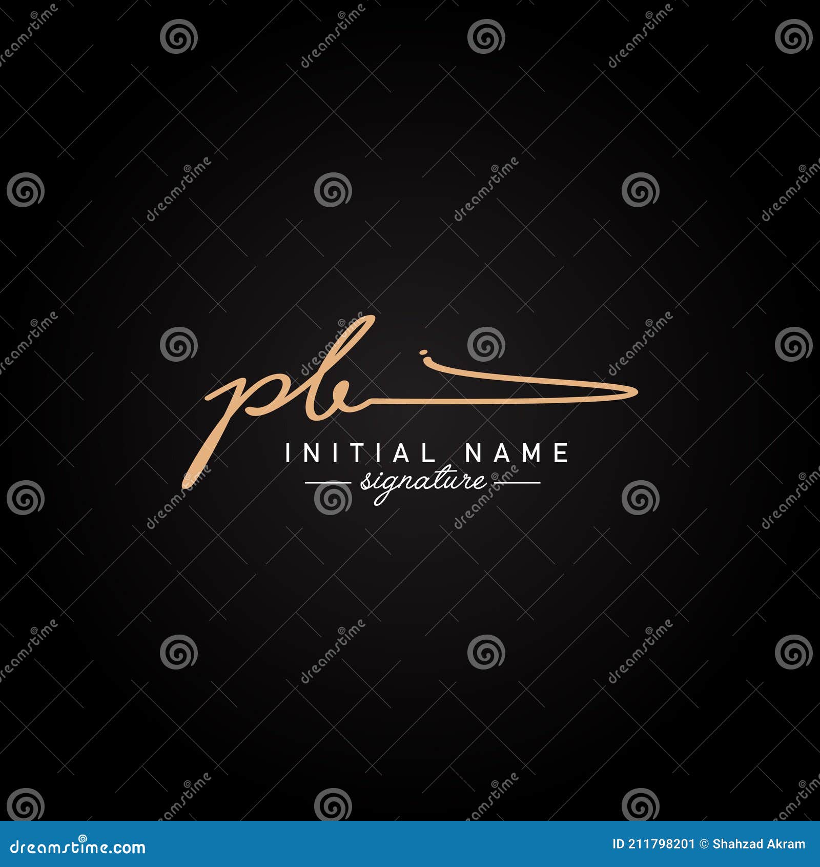 PB Initial Letter Logo - Handwritten Signature Stock Vector ...