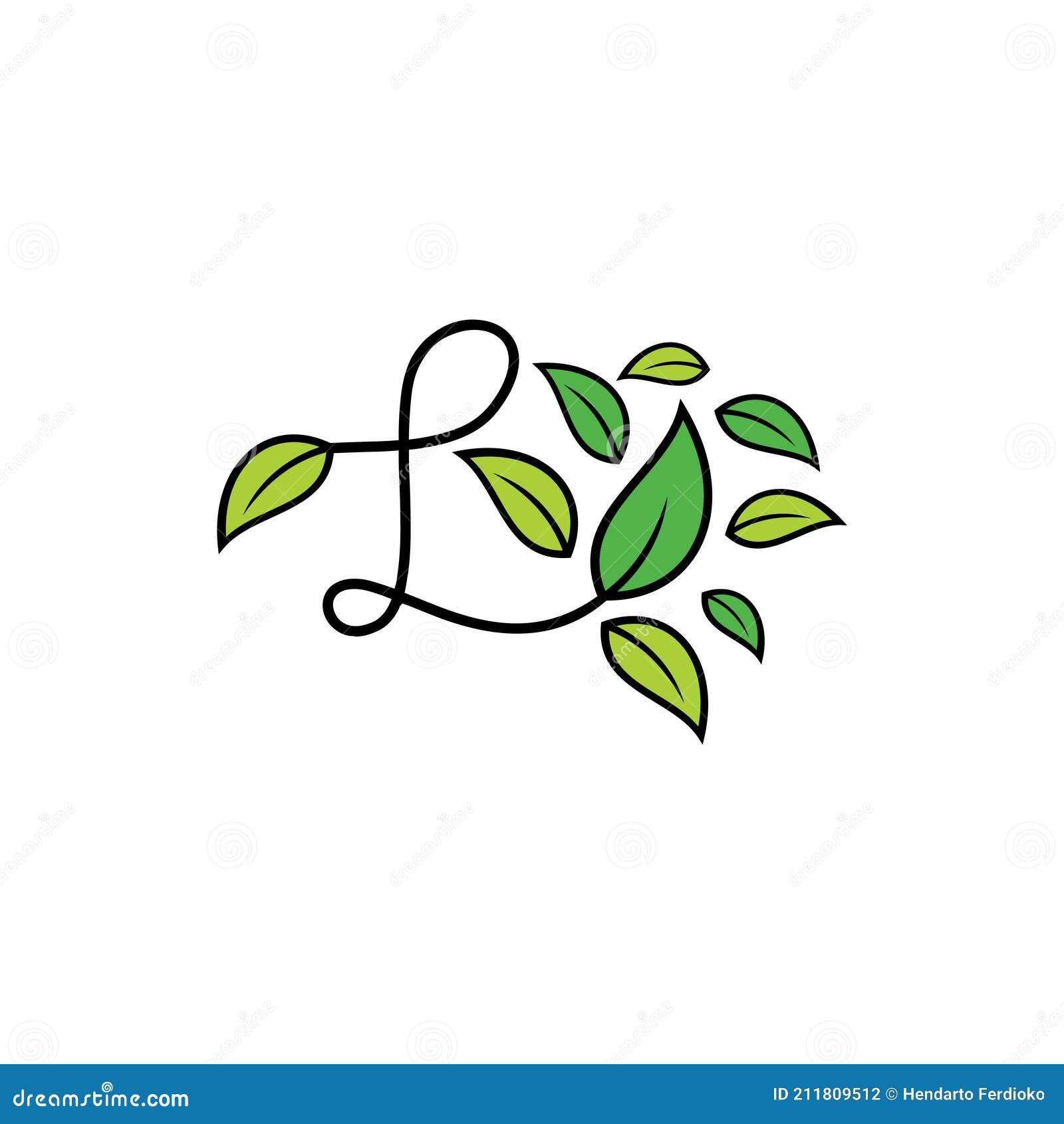 Letter L Leaf Tree Nature Logo Design Vector Stock Vector ...