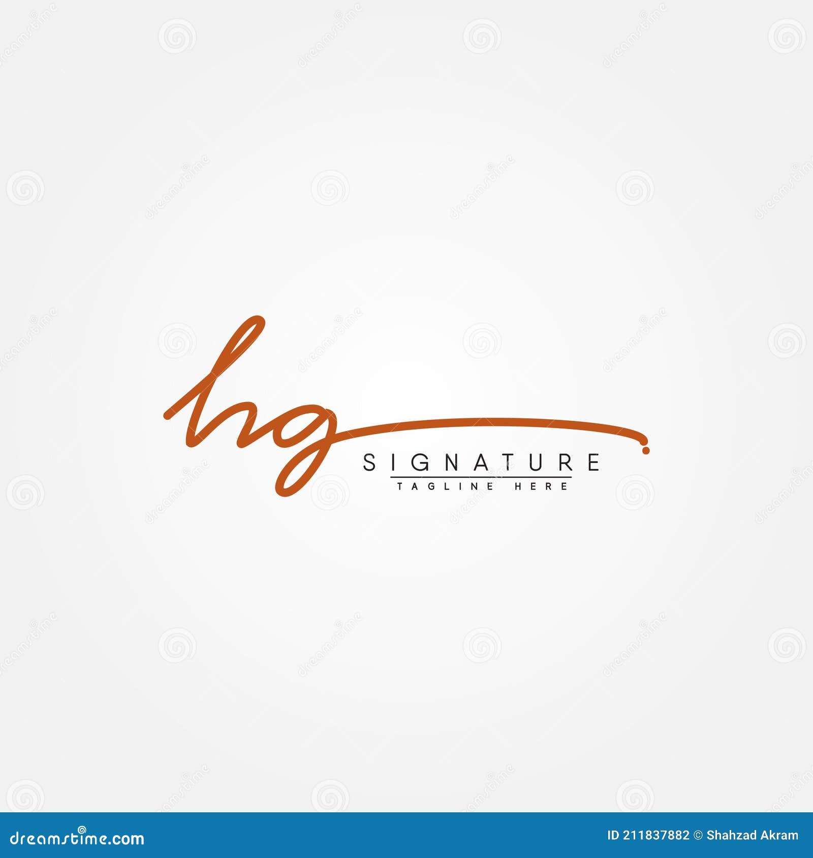 Initial Letter HG Logo - Handwritten Vector Logo in Signature Stock ...