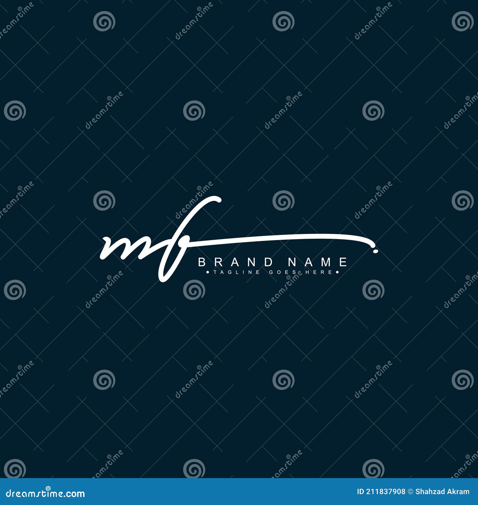 MF Initial Letter Logo - Handwritten Signature Style Stock Vector ...