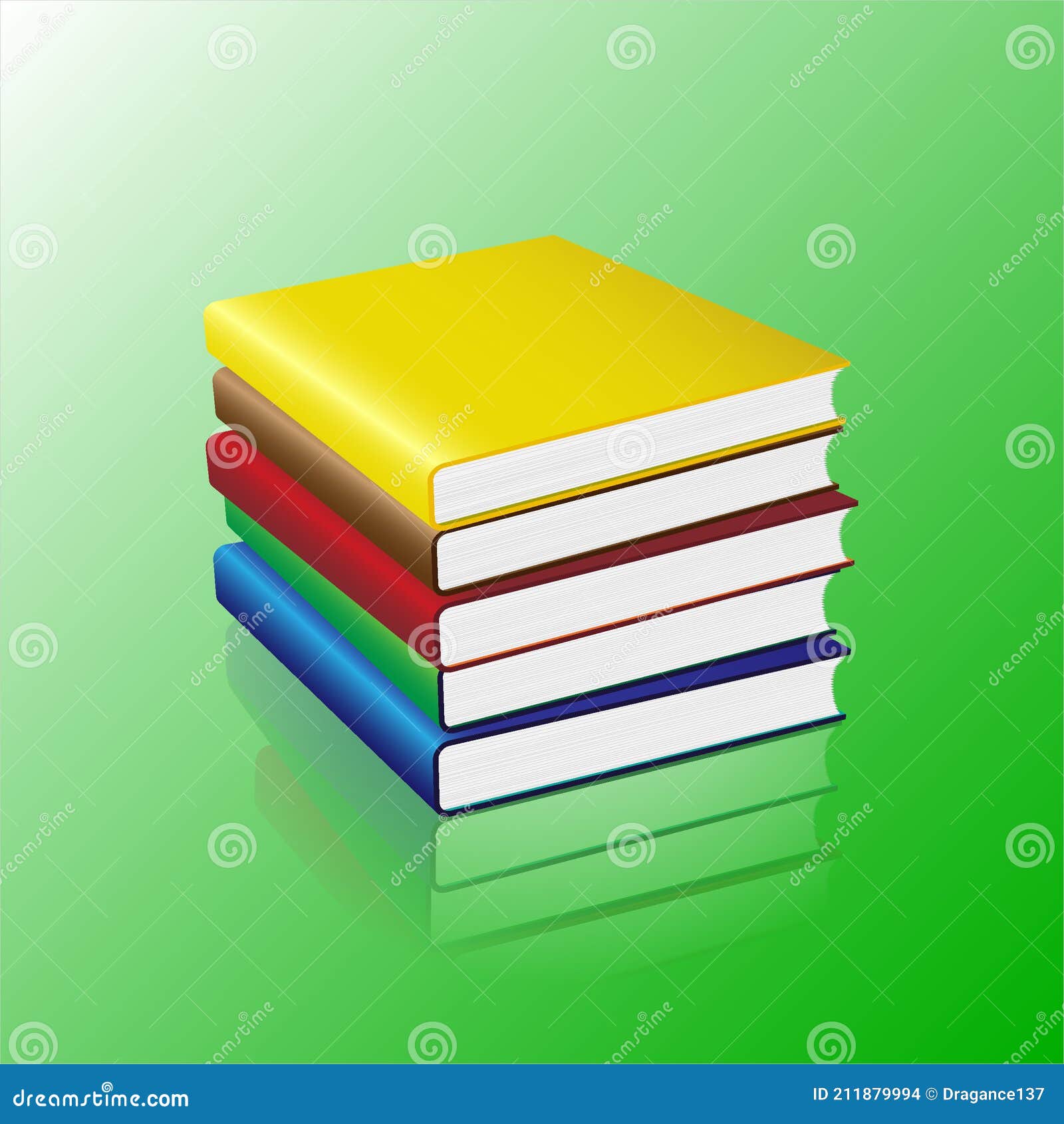 Stack of Color Hardcover Books Stock Vector - Illustration of element ...