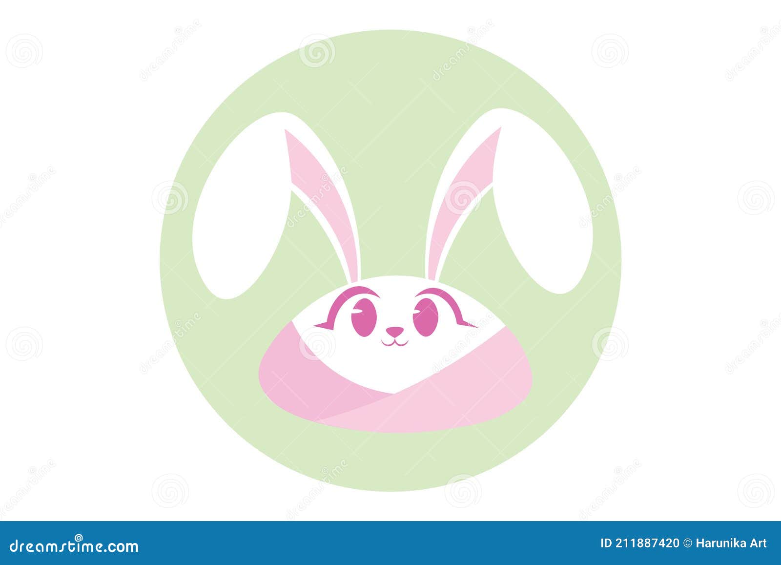 Vector Illustration of a Pink Stylized Rabbit Stock Vector ...