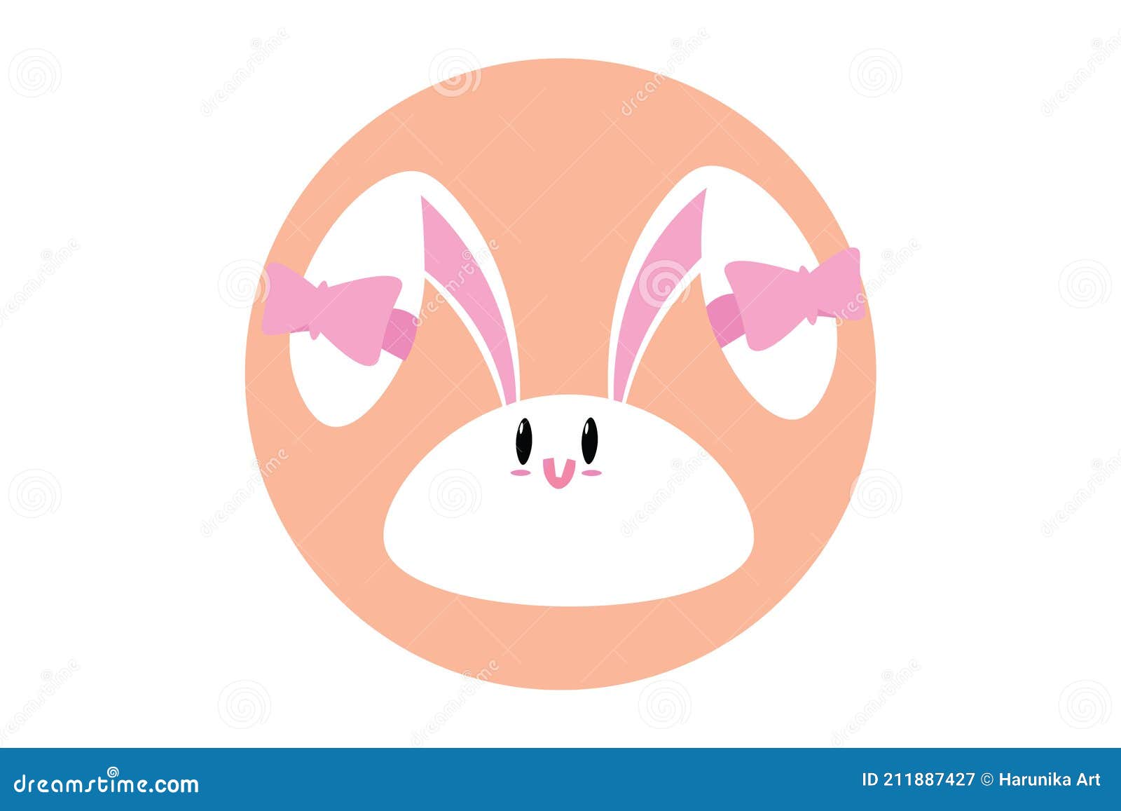 Rabbit with Pink Ribbon on Ears Stock Vector - Illustration of ...