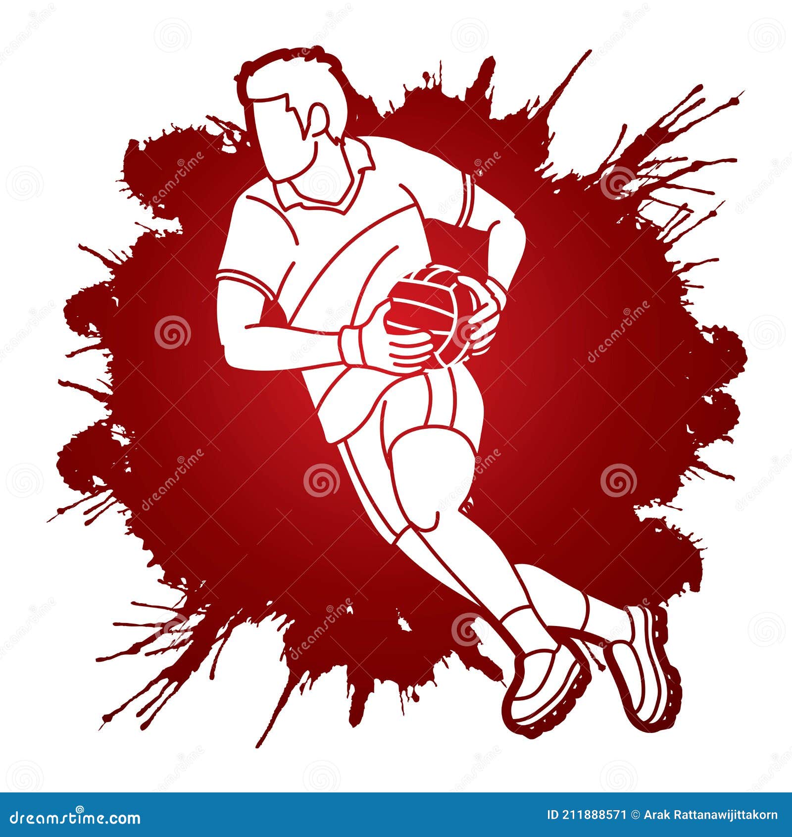 Gaelic Football Man Player Cartoon Sport Graphic Stock Vector ...