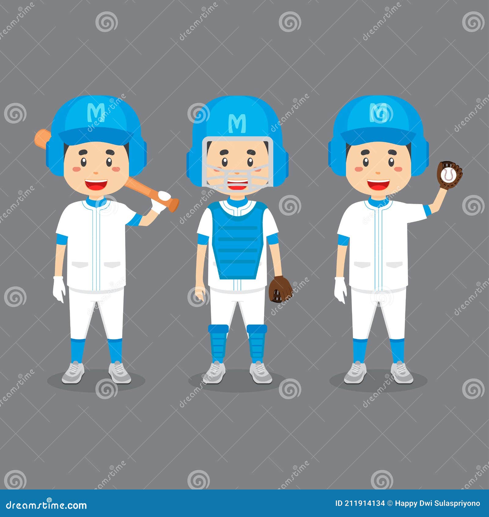 Baseball Players Cartoon with Various Activities Stock Vector ...