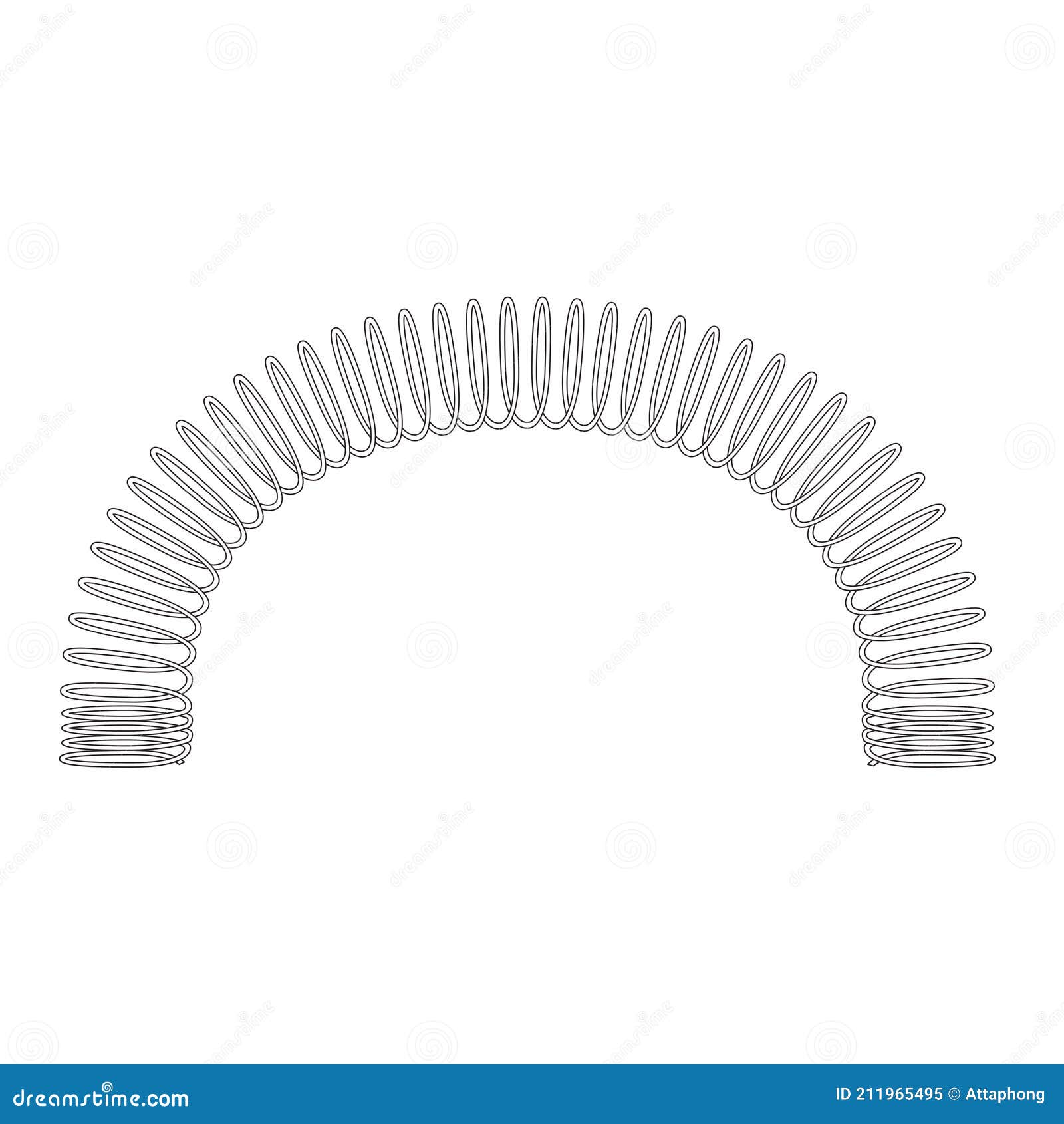 Spiral Flexible Wire. Metal Spiral Spring. Vector Isolated Illustration ...