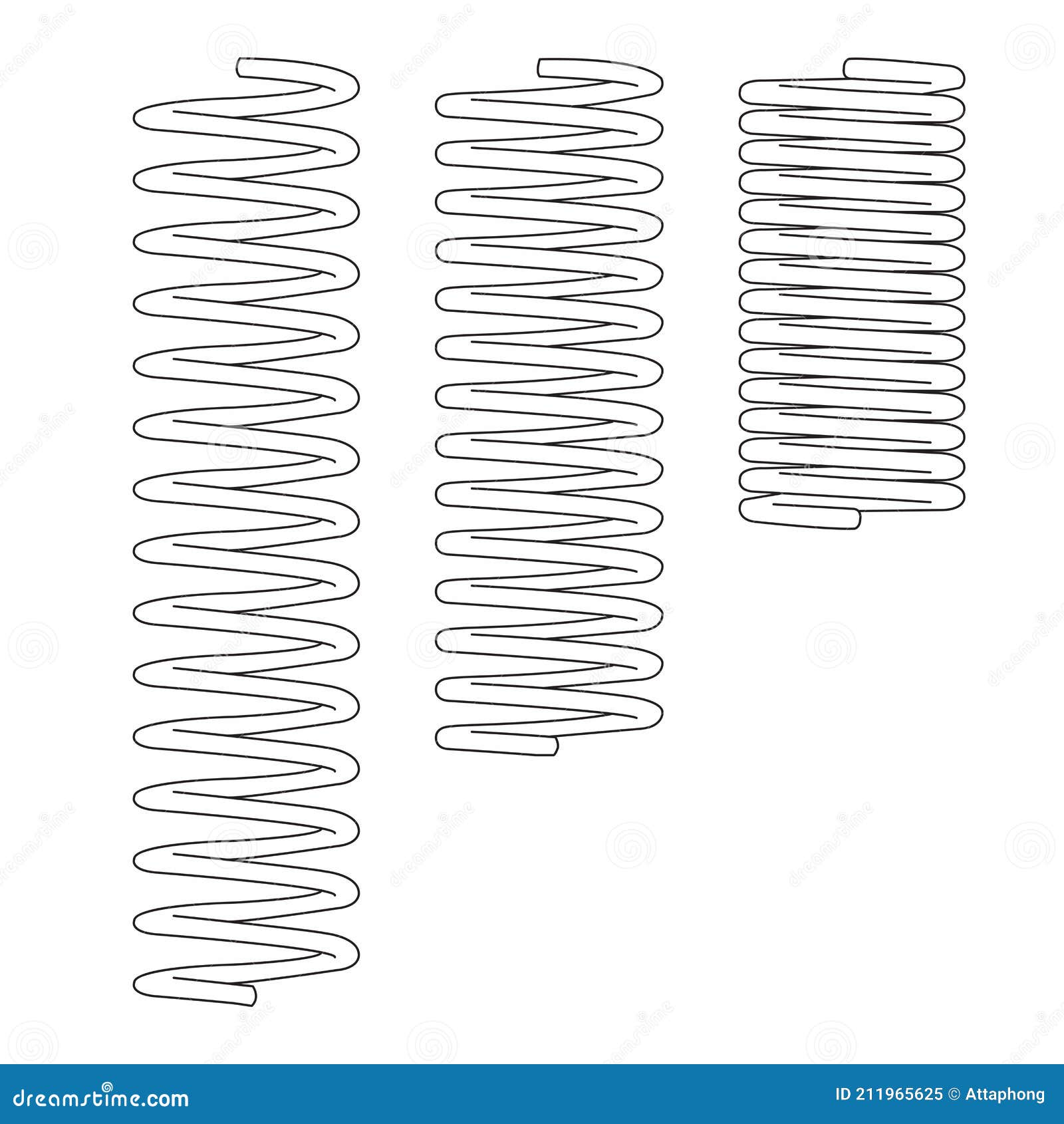 Spiral Flexible Wire. Metal Spiral Spring. Vector Isolated Illustration ...