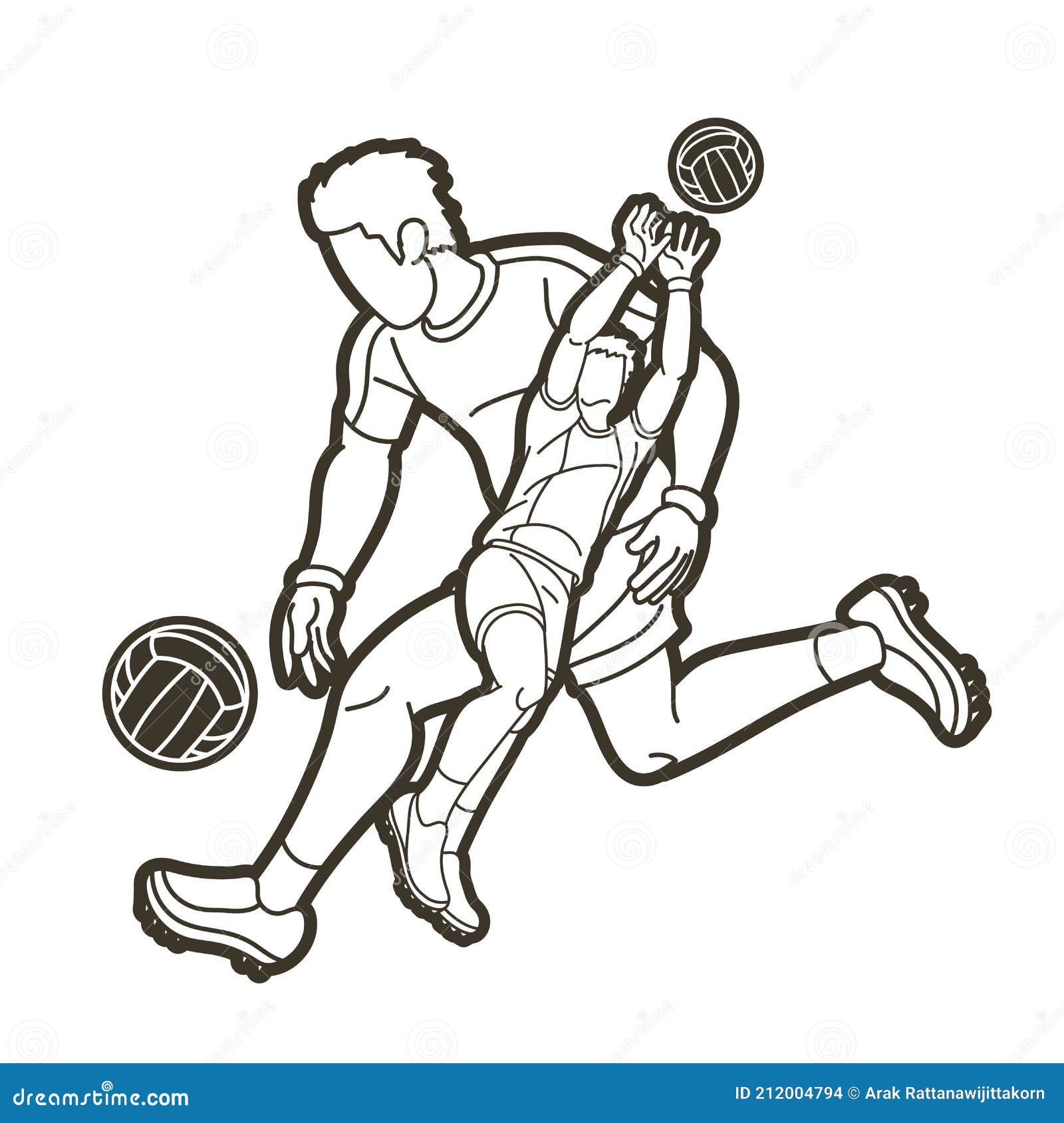 Group of Gaelic Football Men Players Action Cartoon Graphic Vector ...