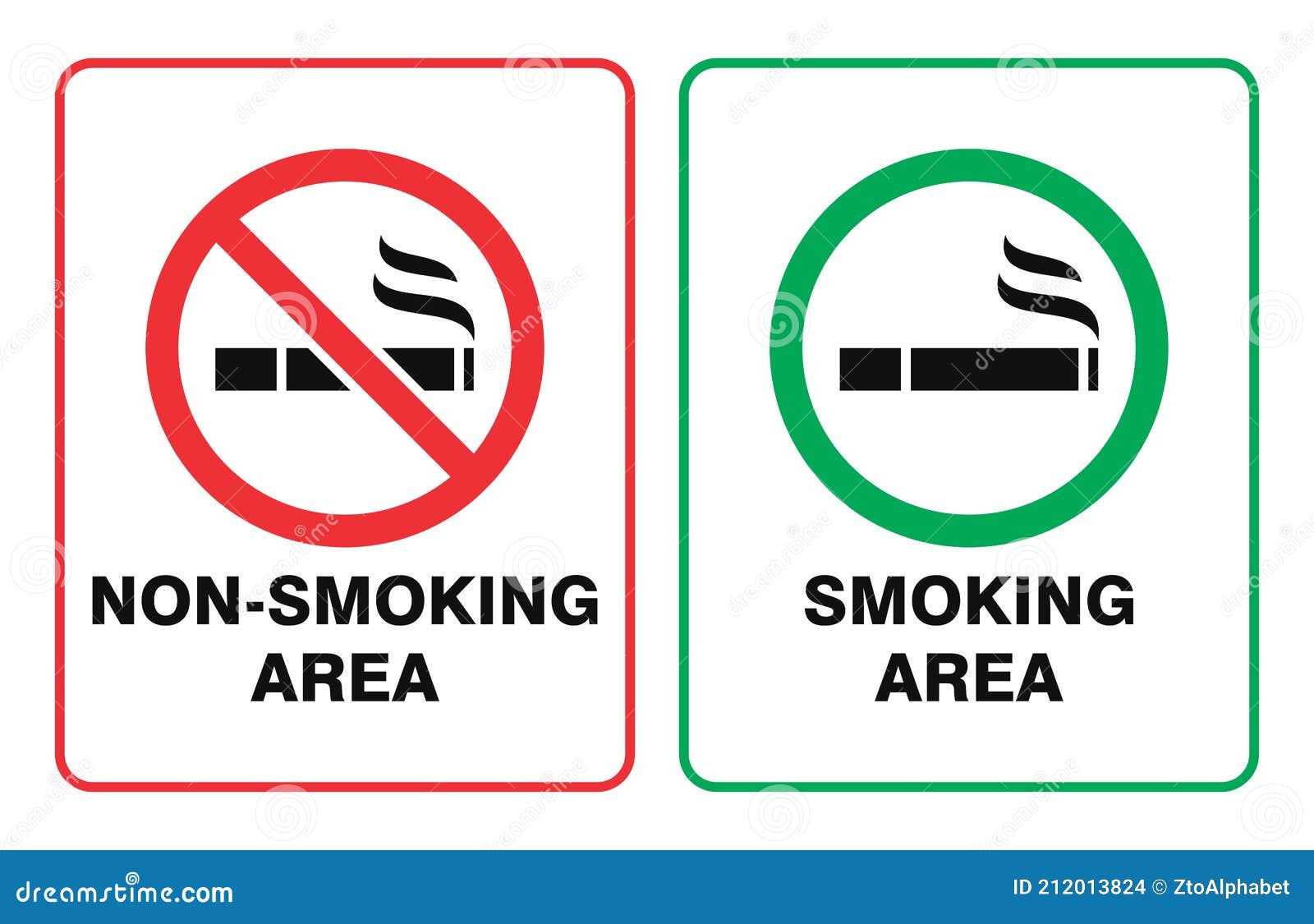Non-Smoking Area Hazard Sign Symbol Stock Vector - Illustration of ...